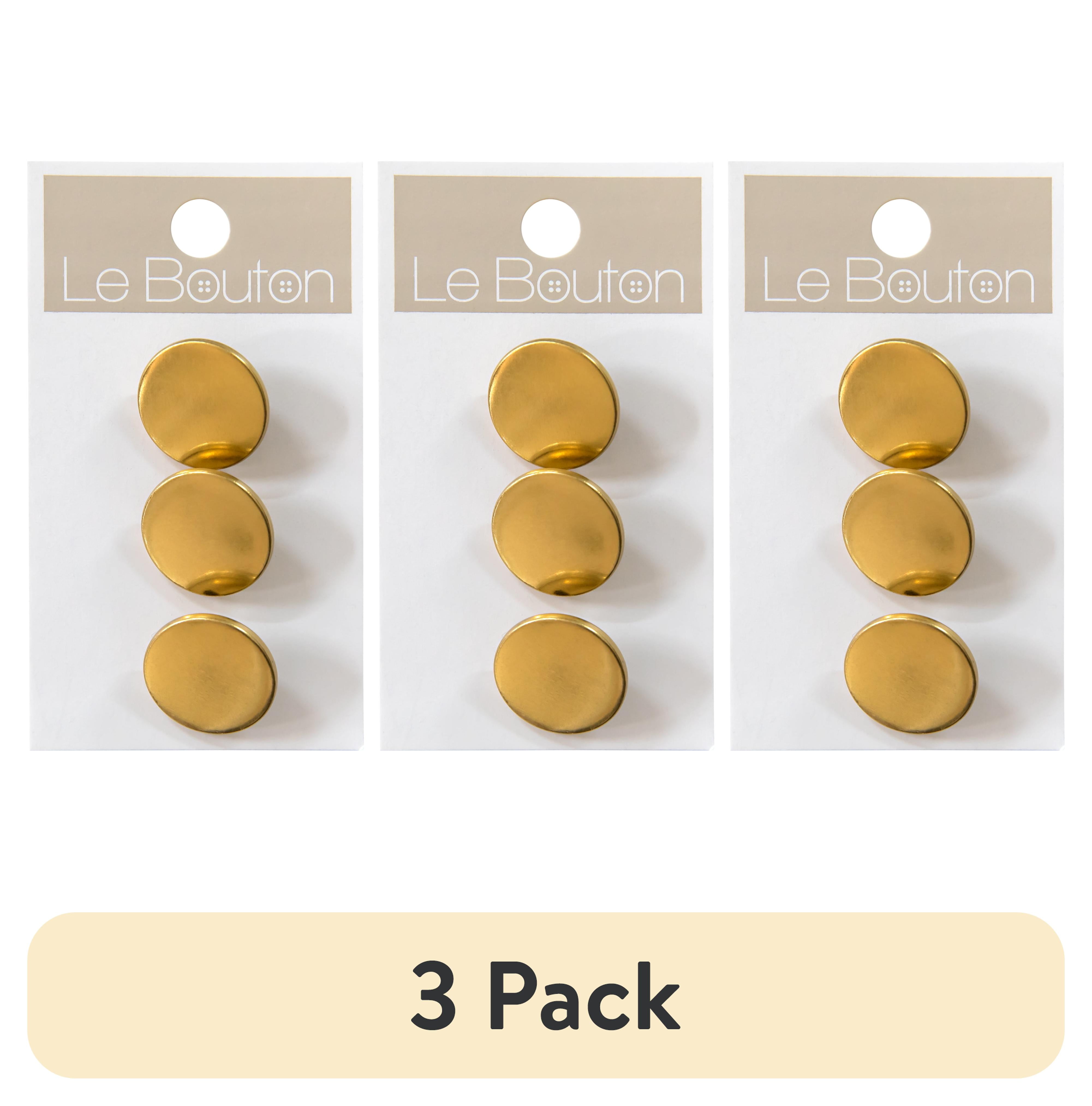 (3 pack) Le Bouton Gold 3/4" Round Shank Buttons, 3 Pieces - Walmart.com