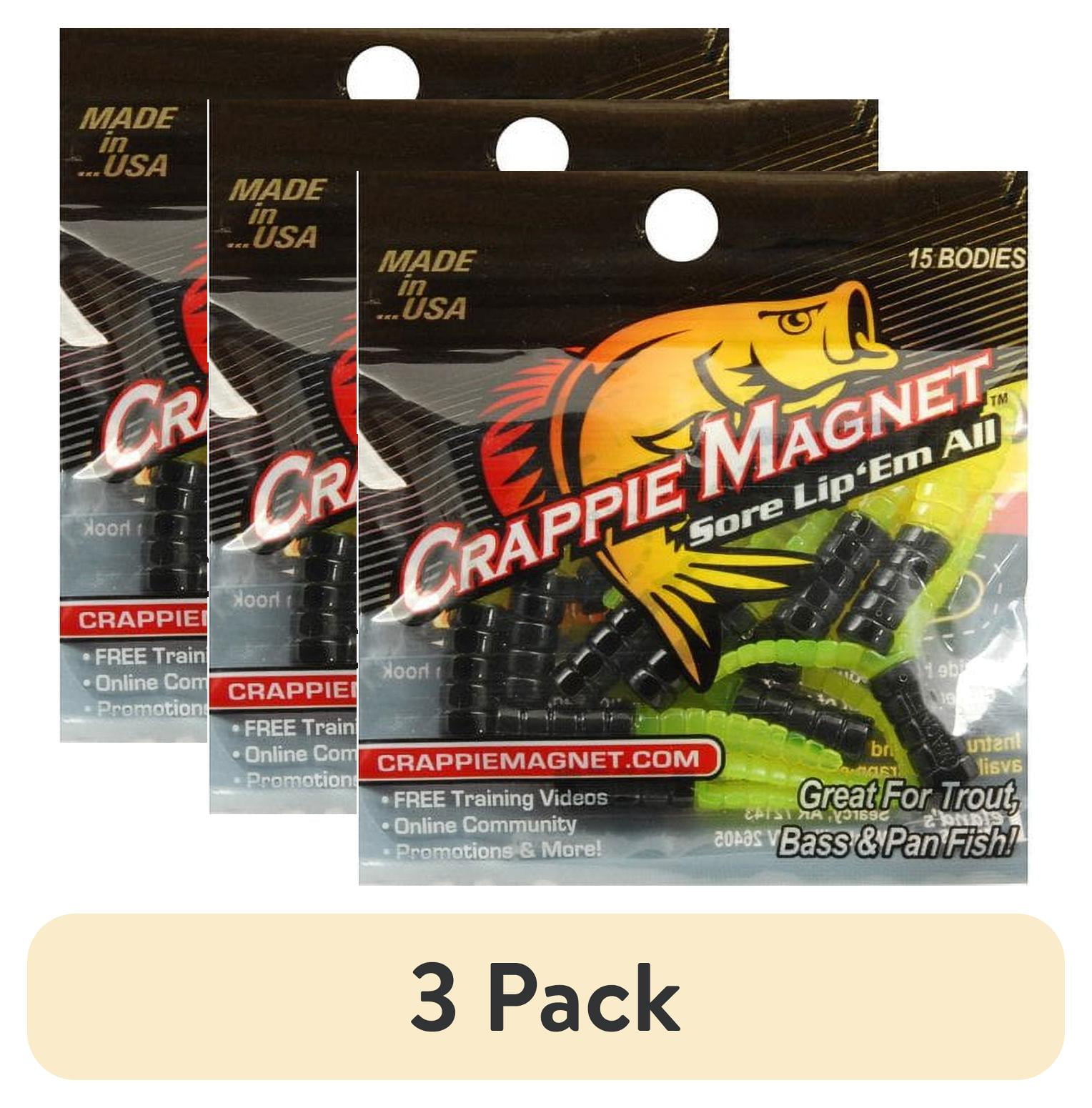 (3 pack) Leand Lures Crappie Magnet Lure Body Pack, Chartreuse & Black ...