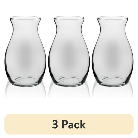 (3 pack) Libbey Clear Glass 7" Pot Belly Floral Vase - Walmart.com