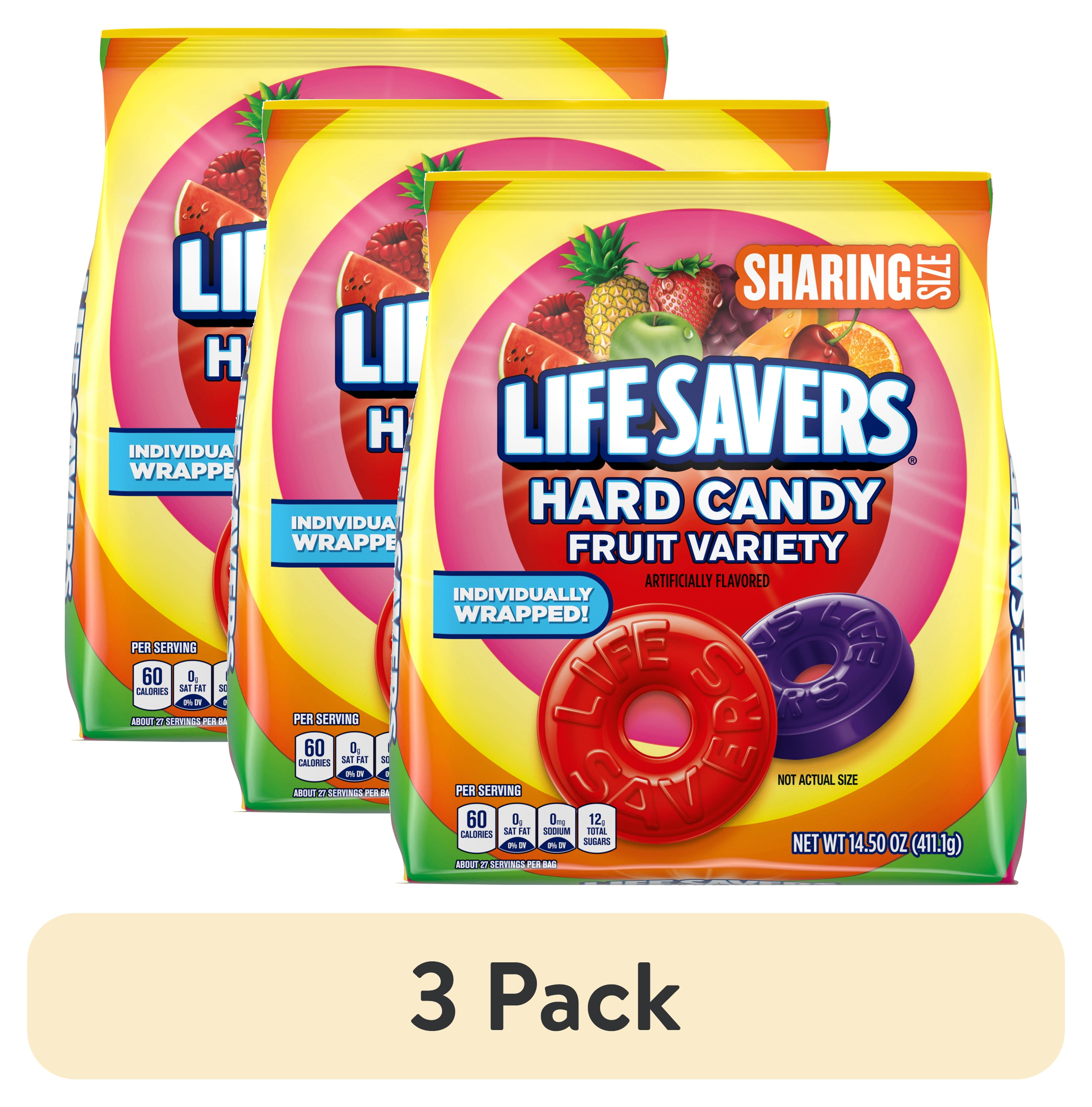 (3 pack) Life Savers Fruit Variety Hard Candy, Sharing Size, 14.5 oz ...