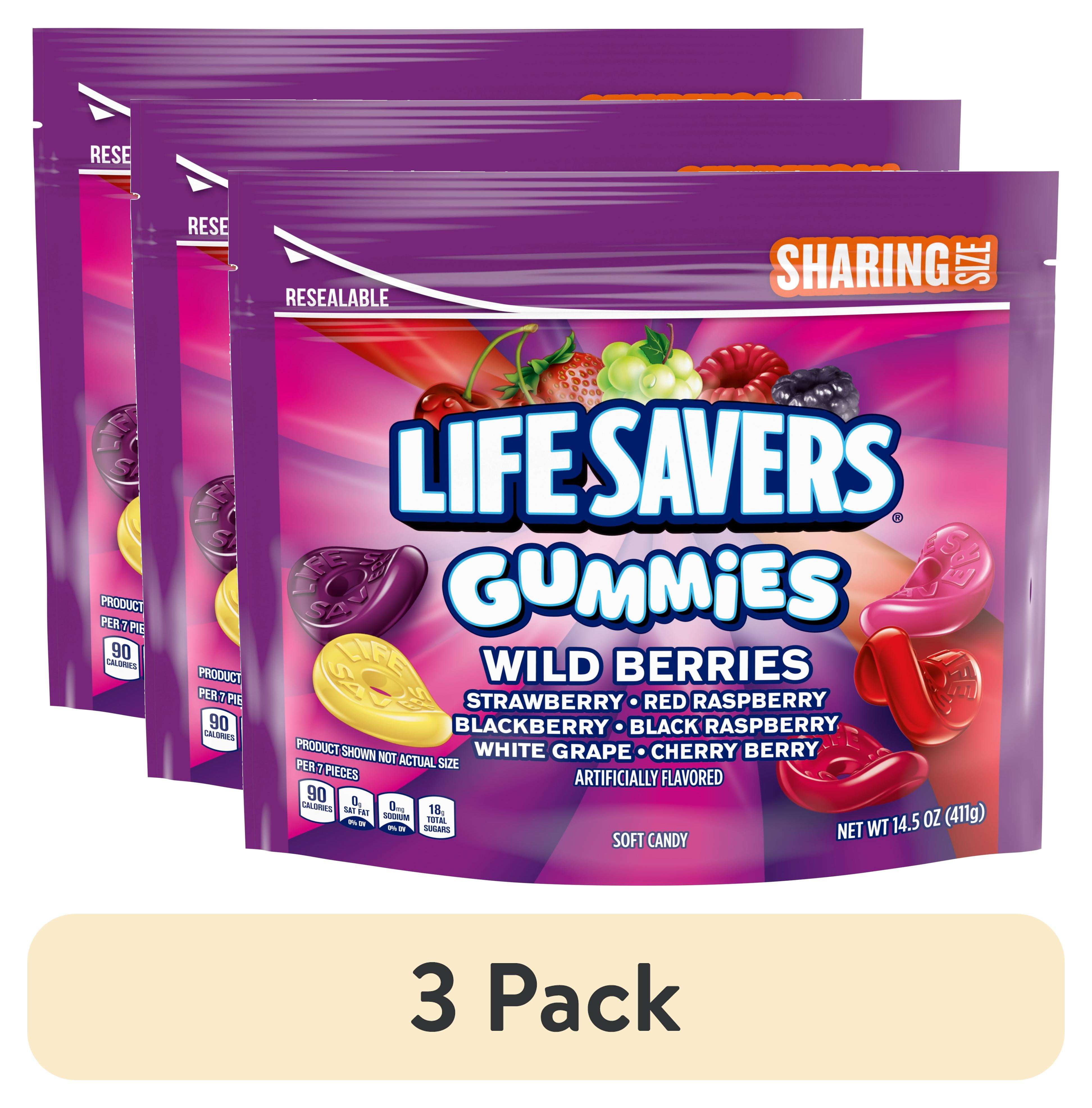 (3 pack) Life Savers Gummies Wild Berry Gummy Candy, Sharing Size - 14. ...