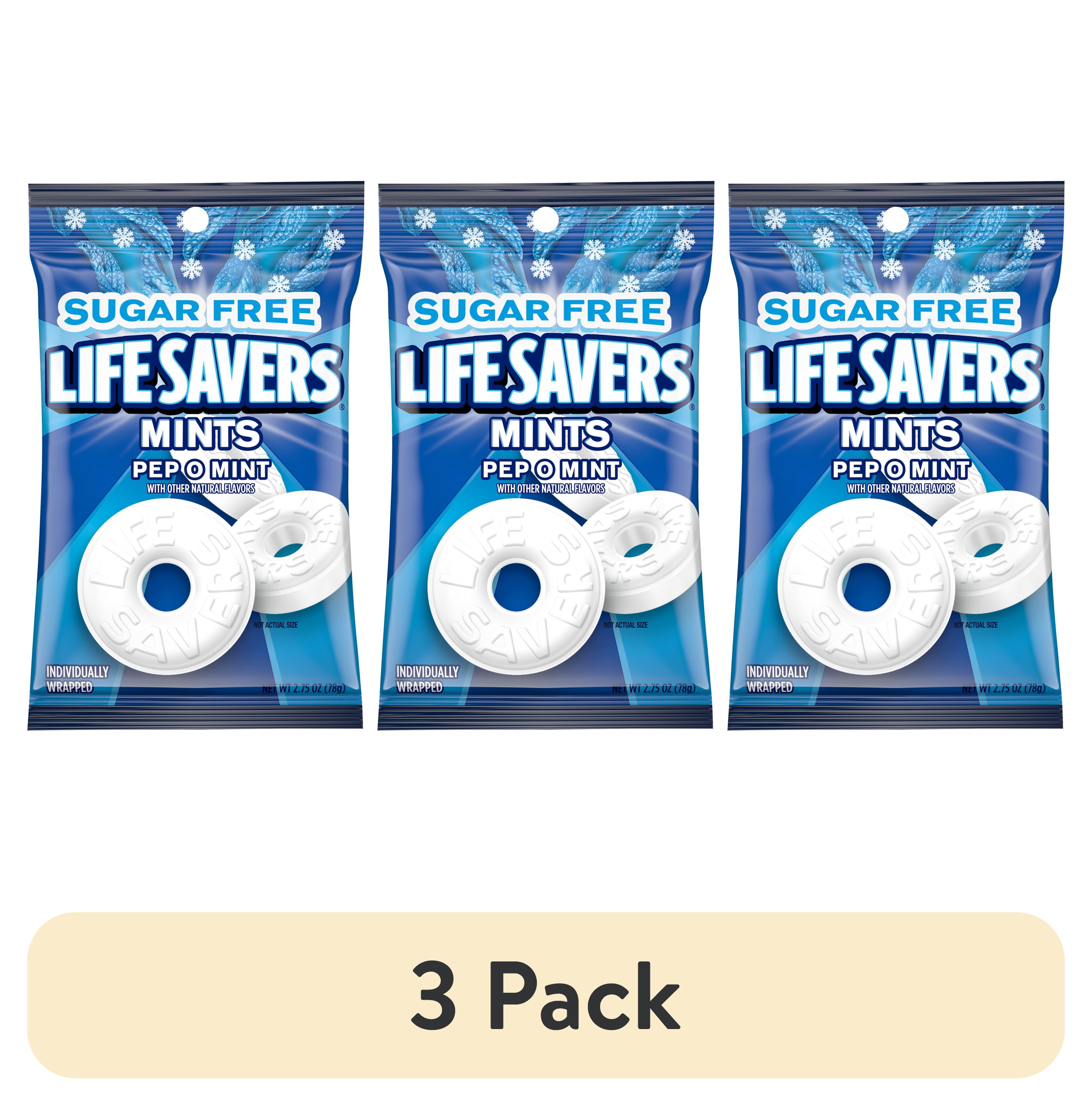 (3 pack) Life Savers Pep-O-Mint Sugar Free Breath Mints Hard Candy - 2. ...