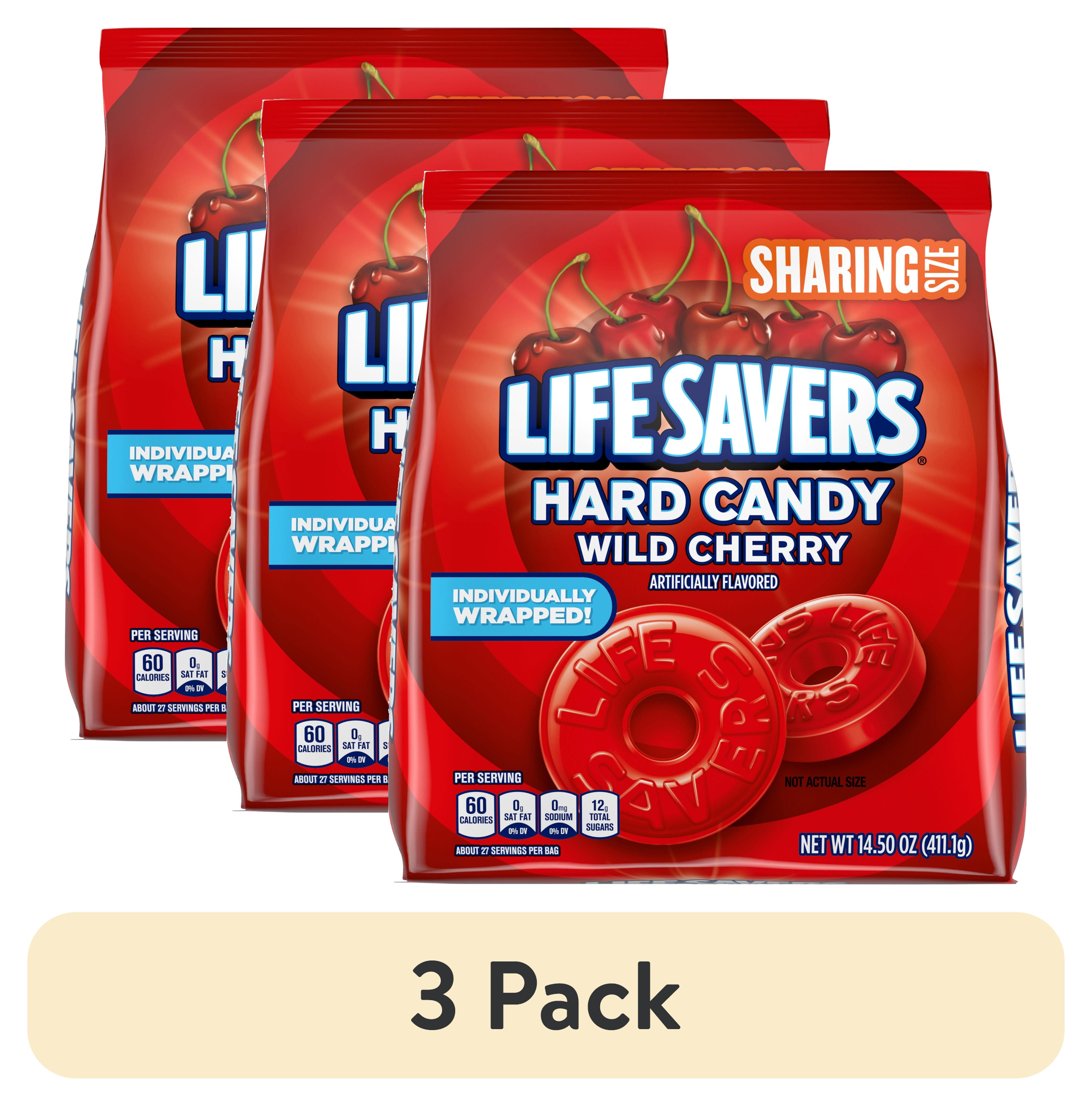 (3 pack) Life Savers Wild Cherry Hard Candy Individually Wrapped ...