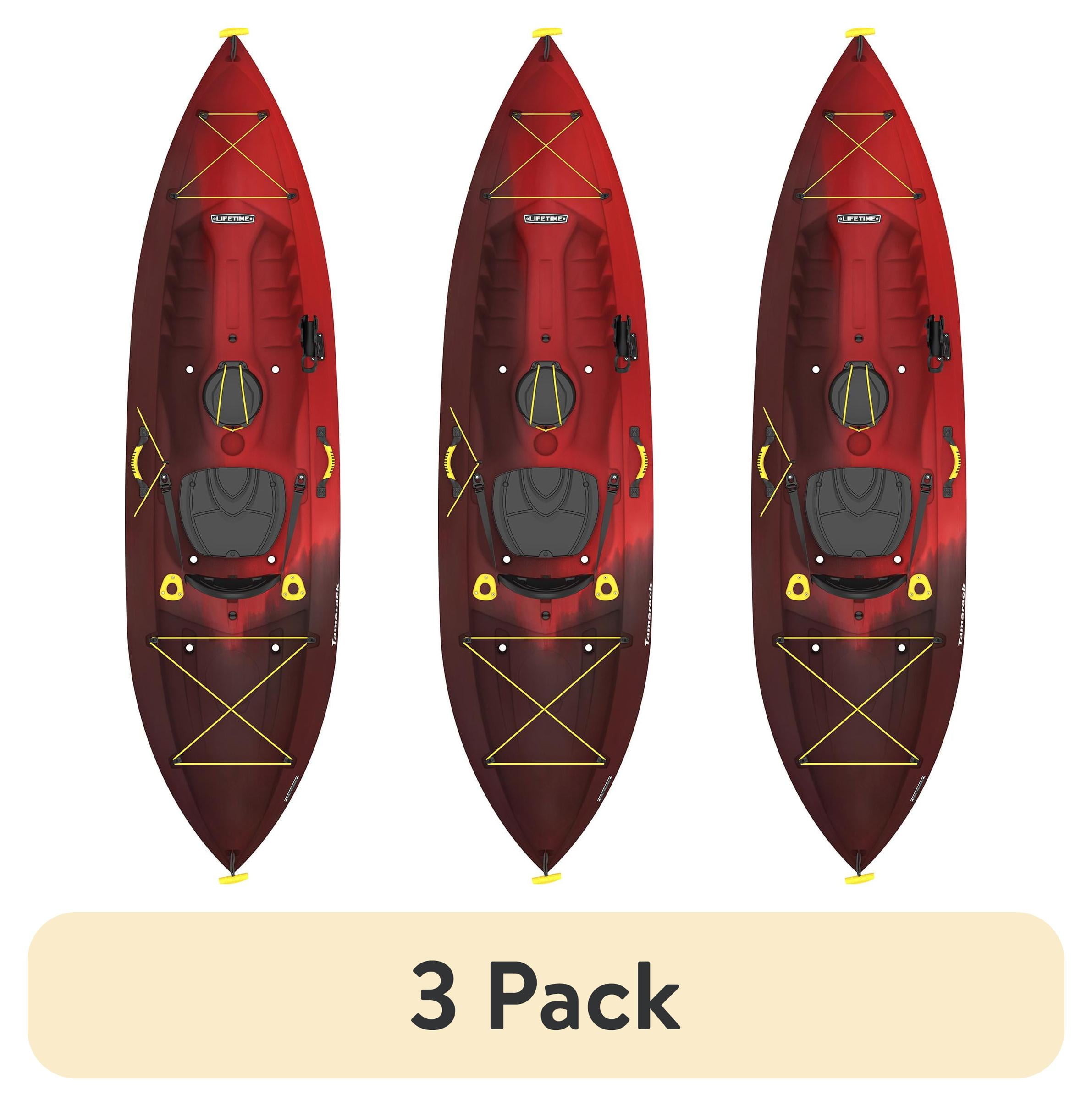(3 pack) Lifetime Tamarack Angler 10 ft Fishing Kayak, Volcano Fusion w/Yellow *NP (91339 ...
