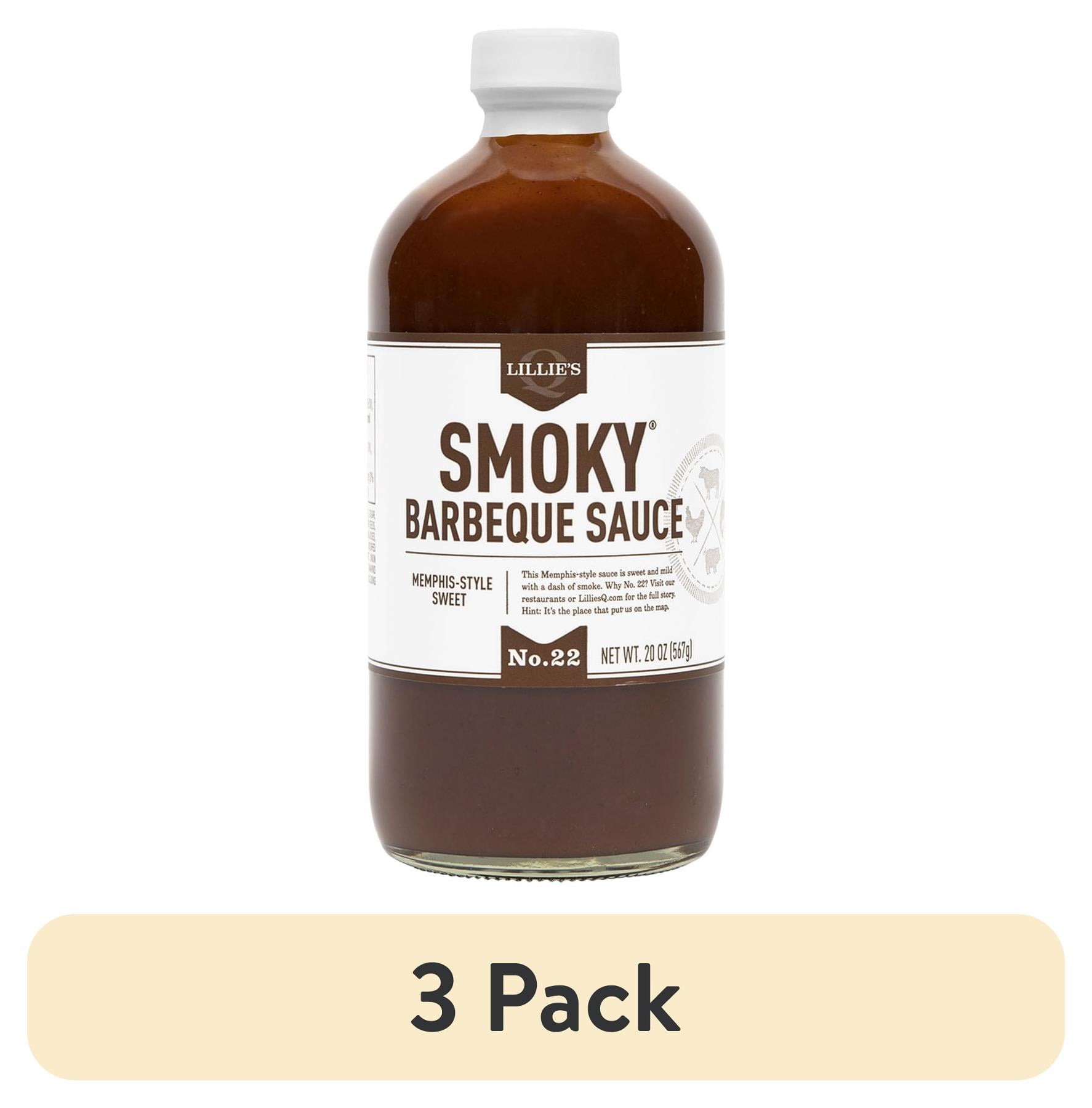 (3 pack) Lillie's Q Smoky BBQ Sauce, Memphis-Style Sweet & Mild, 20 oz ...