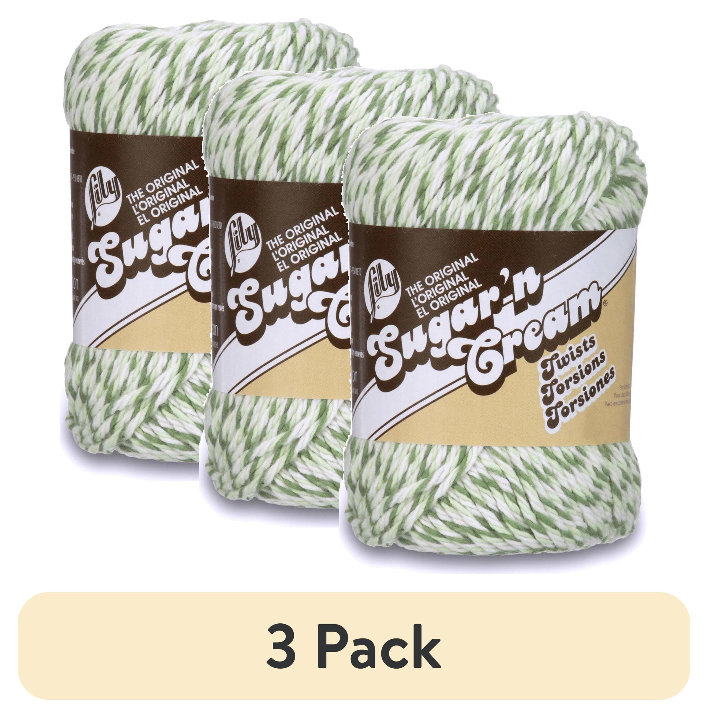 (3 pack) Lily Sugar’N Cream Twists Yarn (56.7G/2Oz), Green Twists ...