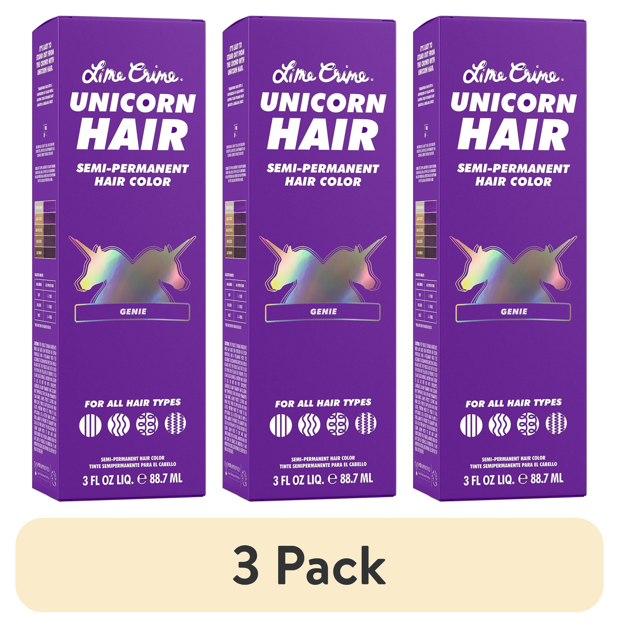 (3 pack) Lime Crime Unicorn Hair, Semi-Permanent Hair Color, Vegan ...