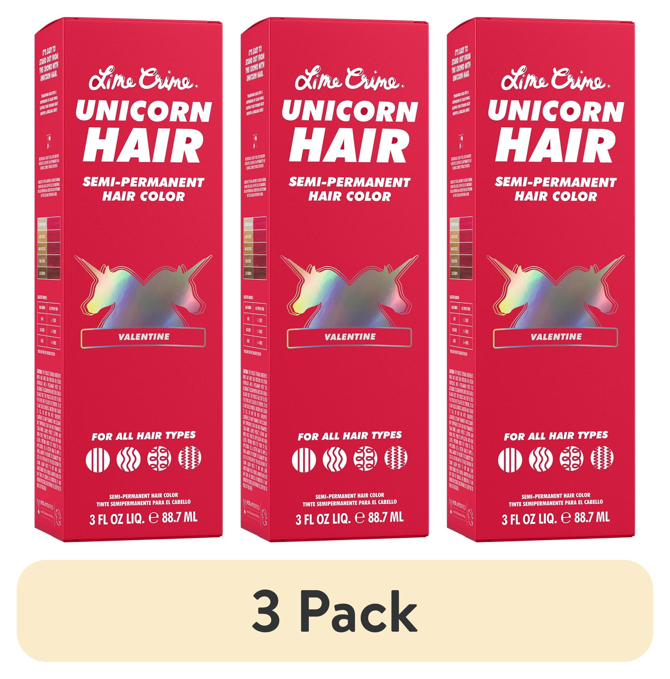 (3 pack) Lime Crime Unicorn Hair, Semi-Permanent Hair Color, Vegan ...