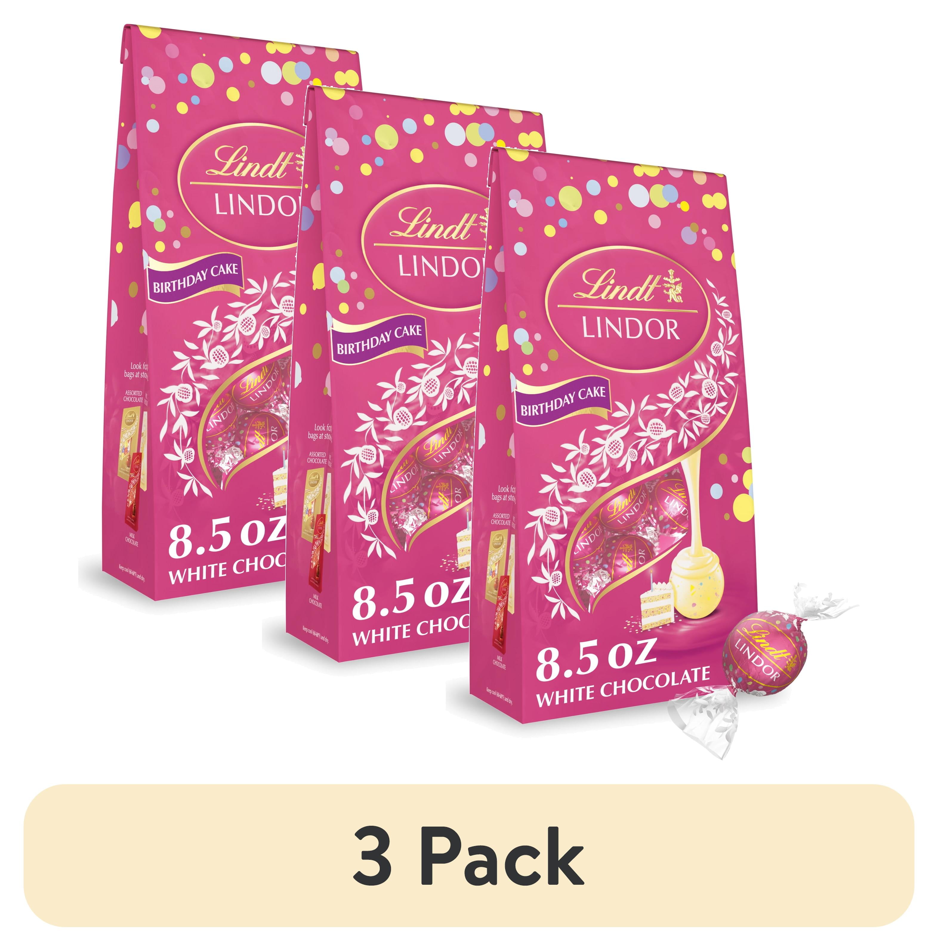 (3 pack) Lindt LINDOR Birthday Cake White Chocolate Candy Truffles, 8.5 ...