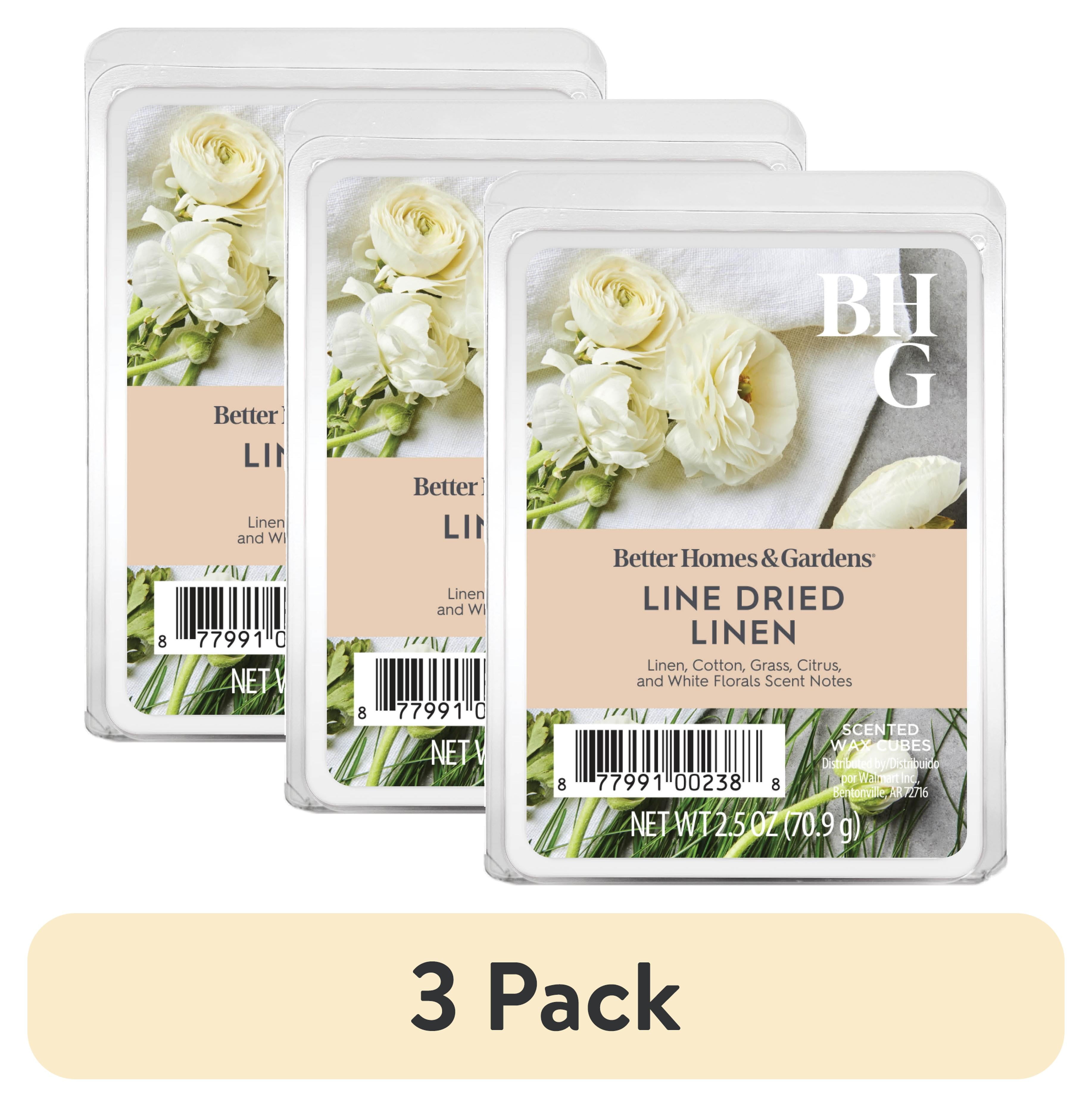(3 pack) Line-Dried Linen Scented Wax Melts, Better Homes & Gardens, 2. ...