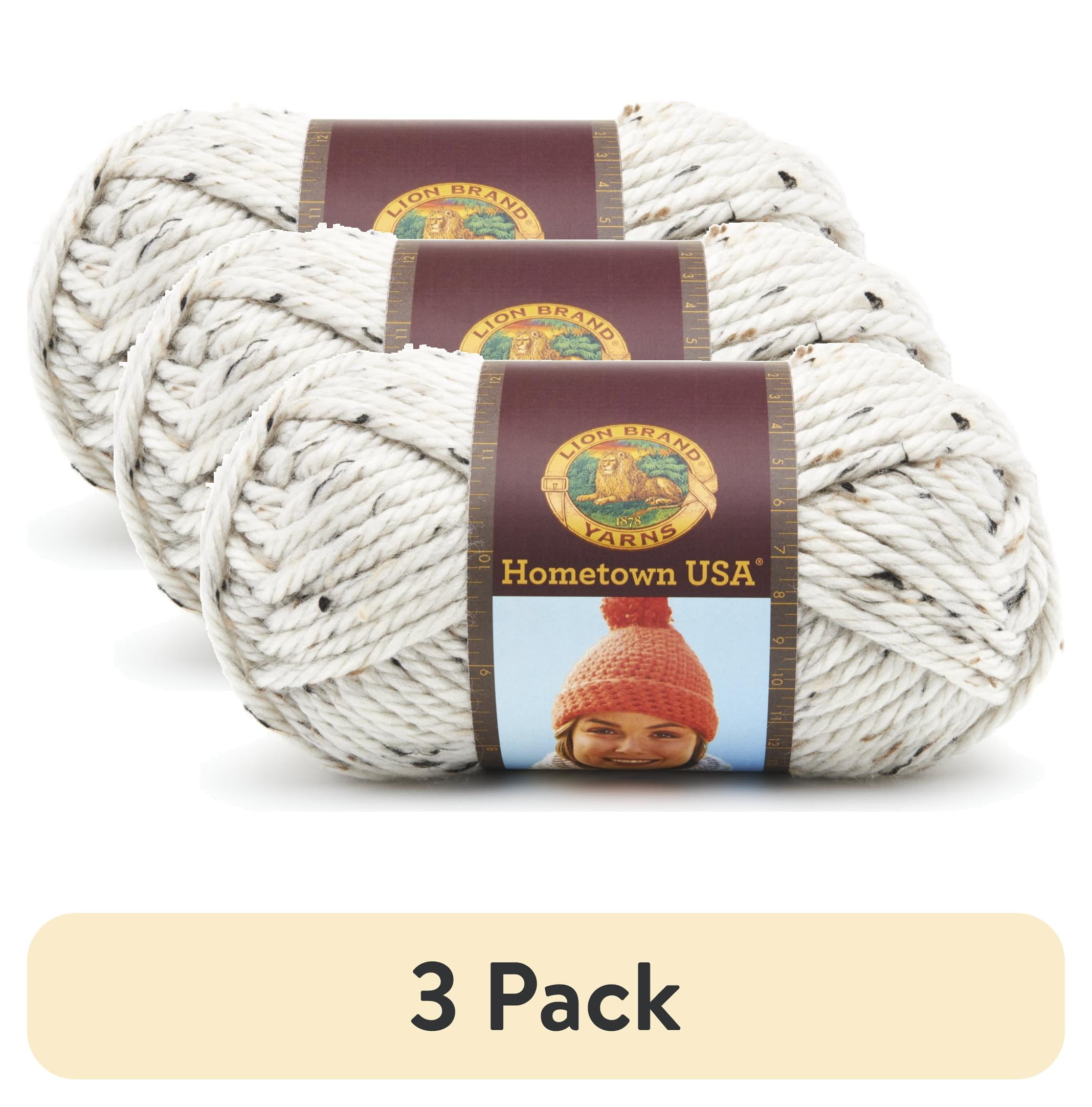 (3 pack) Lion Brand Yarn Hometown USA Aspen Tweed 135-302 Classic Bulky ...