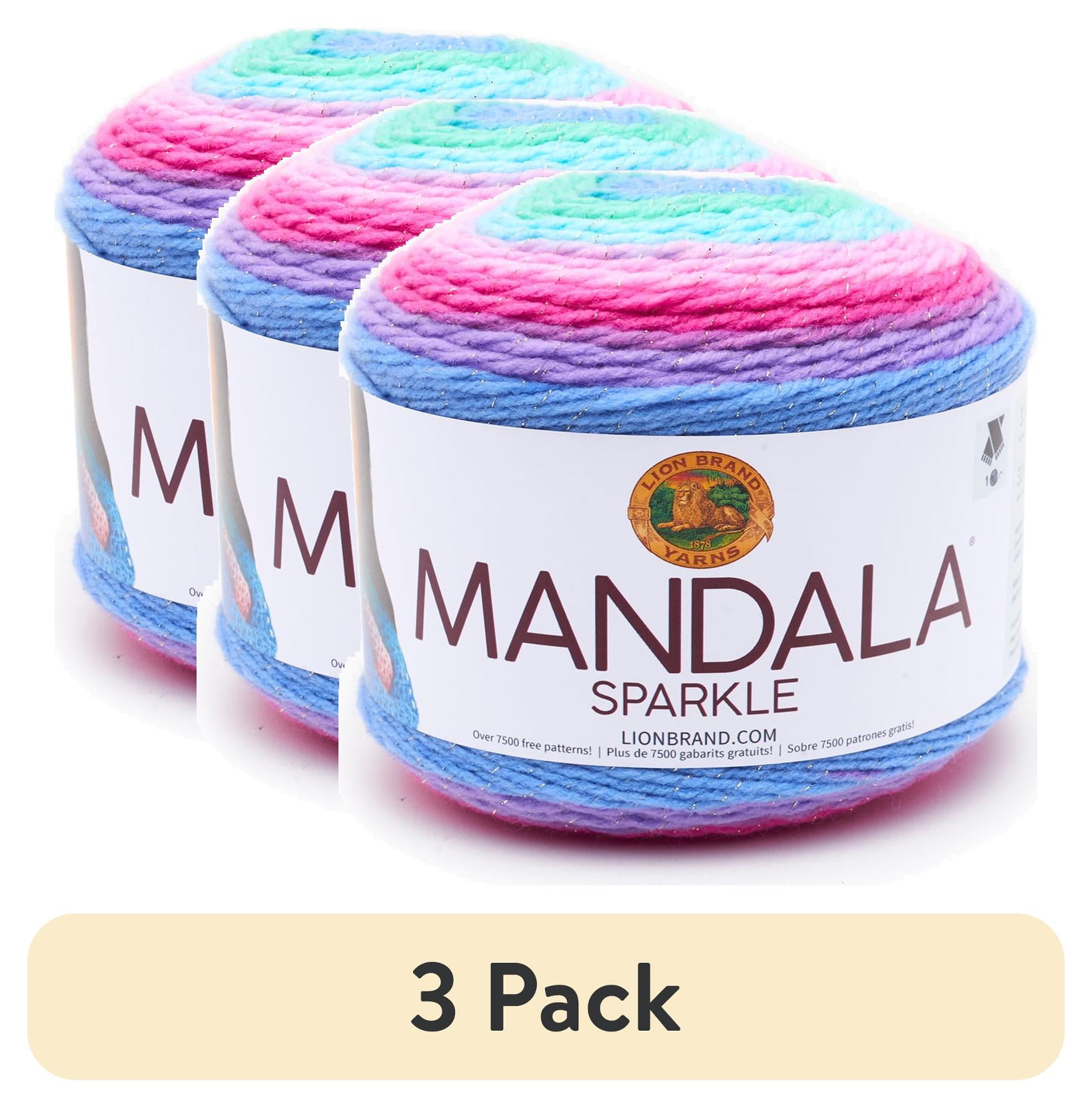 (3 pack) Lion Brand Yarn Mandala Sparkle Draco Light Acrylic Self ...