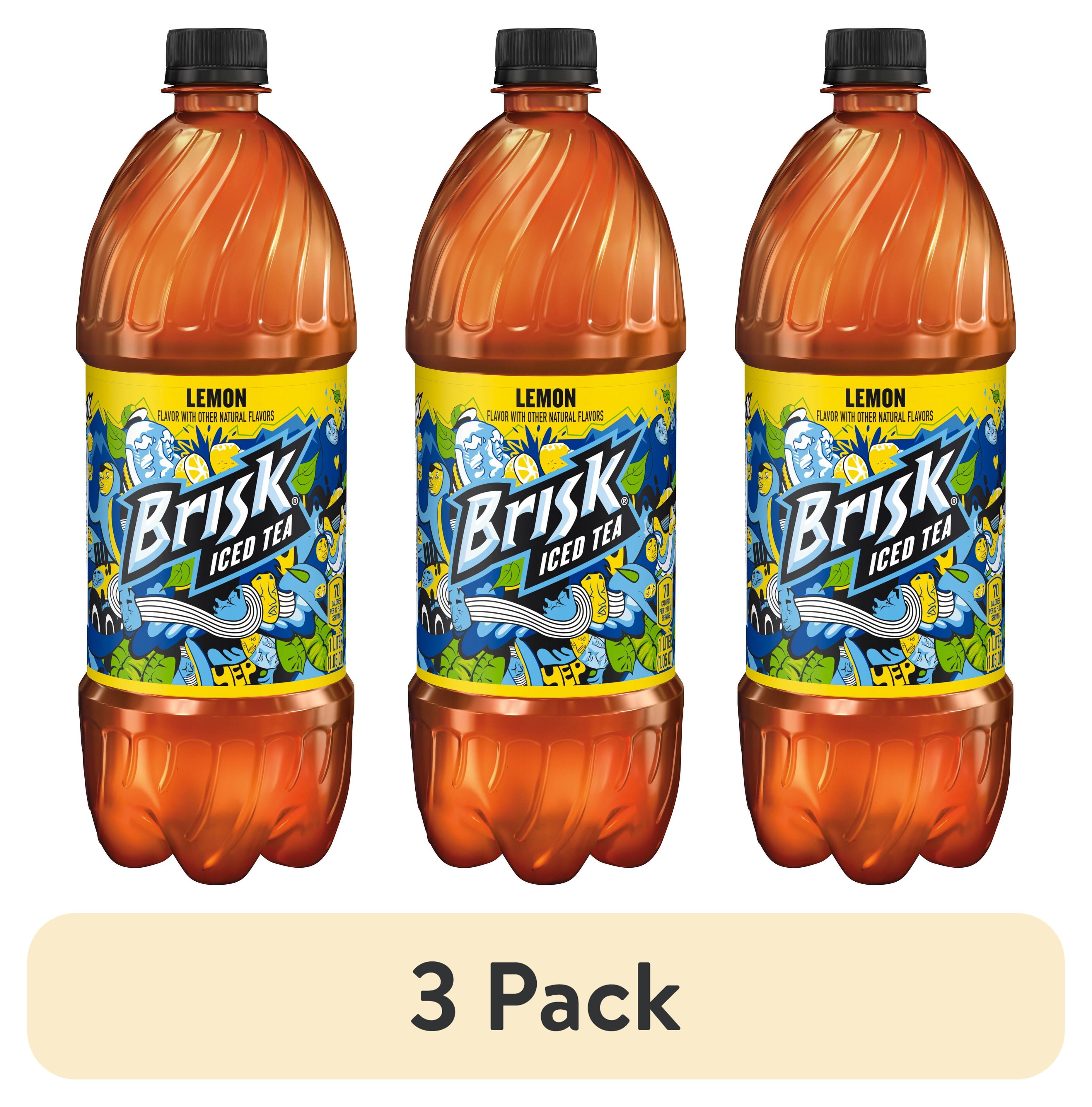 (3 pack) Lipton Brisk Lemon Iced Tea, Bottled Tea Drink, 1 Liter ...