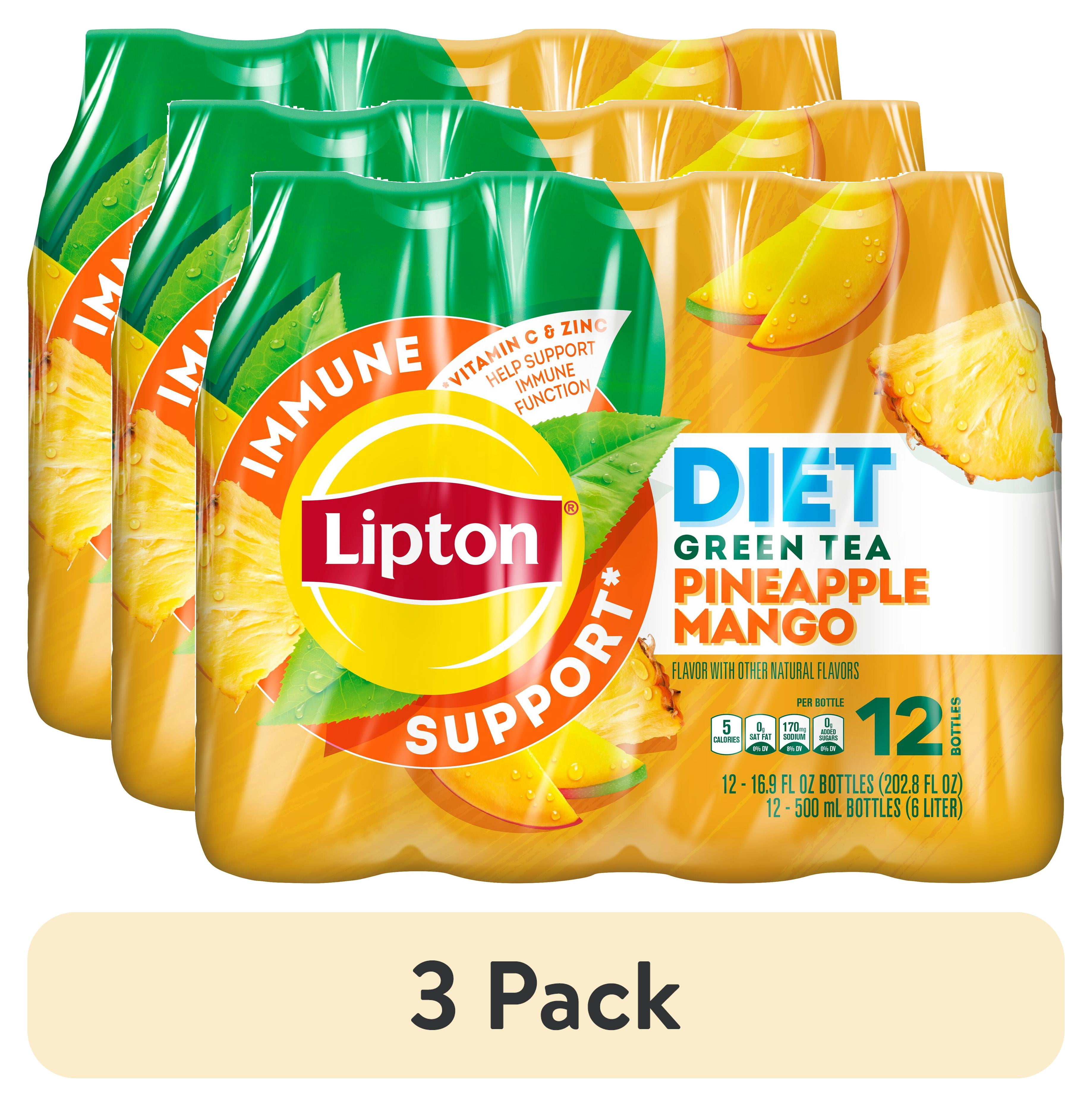 (3 pack) Lipton Immune Support Diet Pineapple Mango Green Tea Iced Tea ...