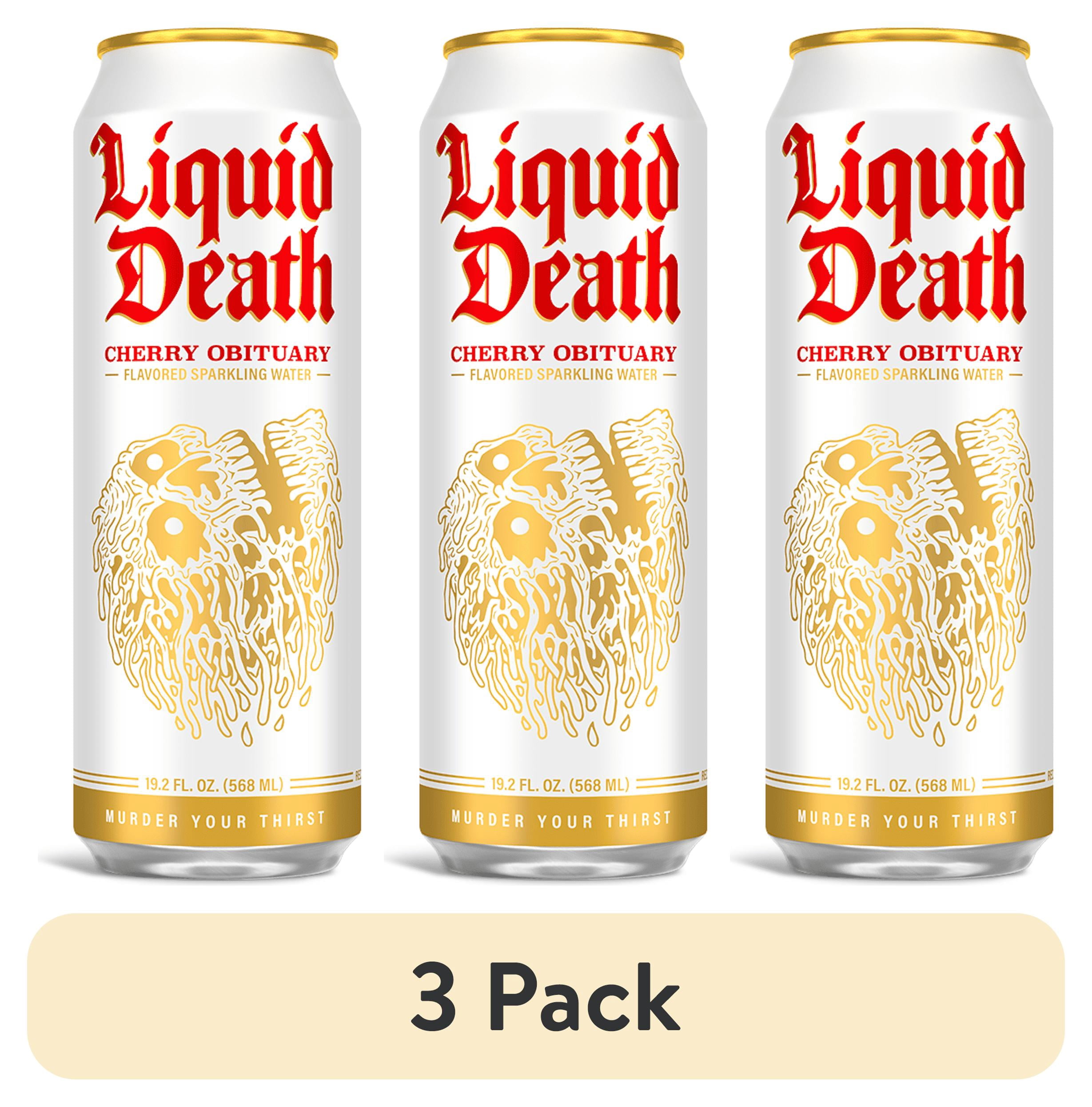 (3 pack) Liquid Death, Cherry Obituary, Cherry-Flavored Sparkling Water ...
