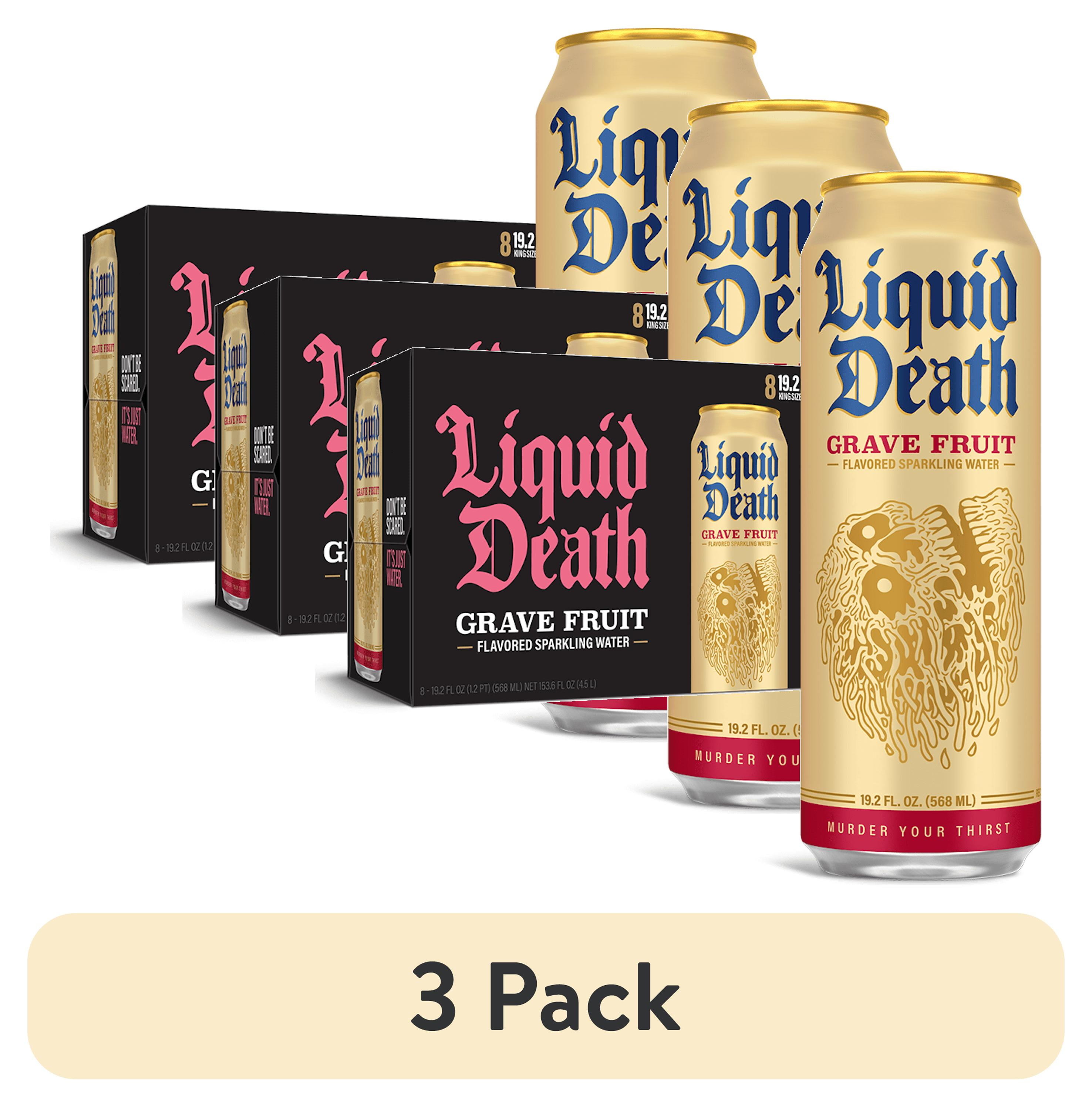 (3 pack) Liquid Death, Grave Fruit, Grapefruit-Flavored Sparkling Water ...