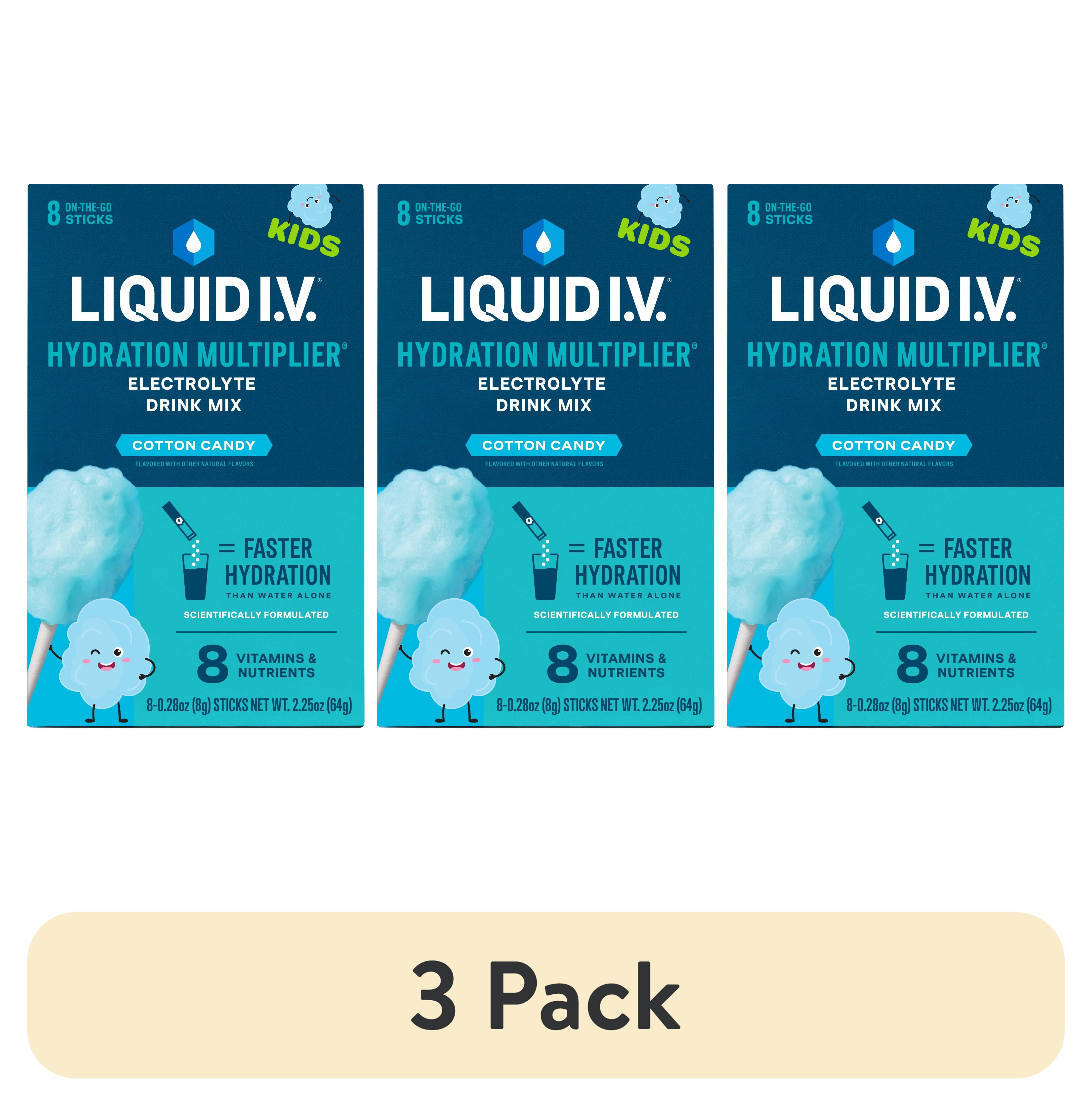 (3 pack) Liquid I.V.® Cotton Candy Hydration Multiplier® for Kids ...