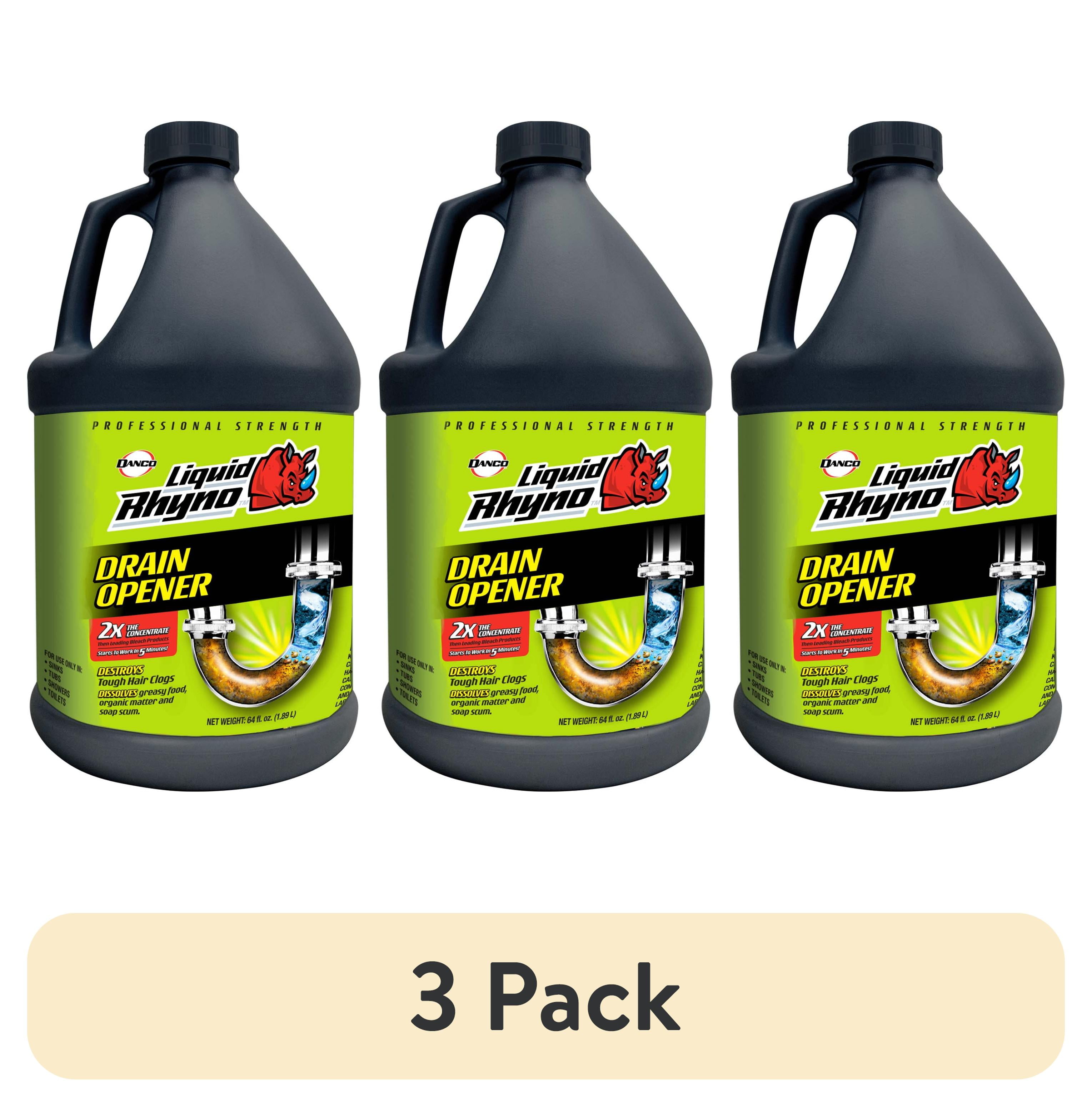 (3 pack) Liquid Rhyno 62 oz. Liquid Drain Opener, Clog Remover, 4 ...