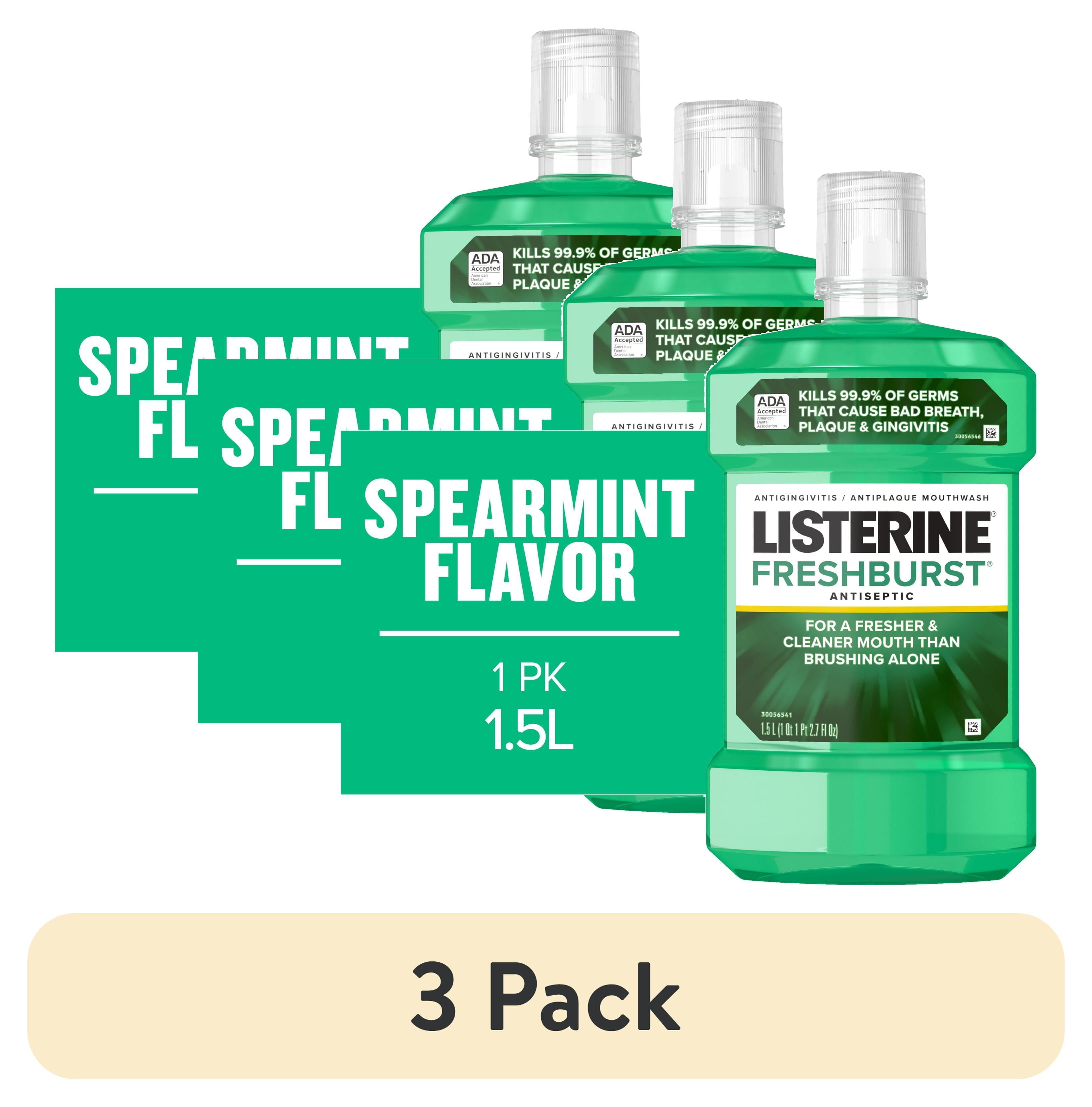 (3 pack) Listerine Freshburst Antiseptic Mouthwash Oral Care, Mint, 1.5 ...