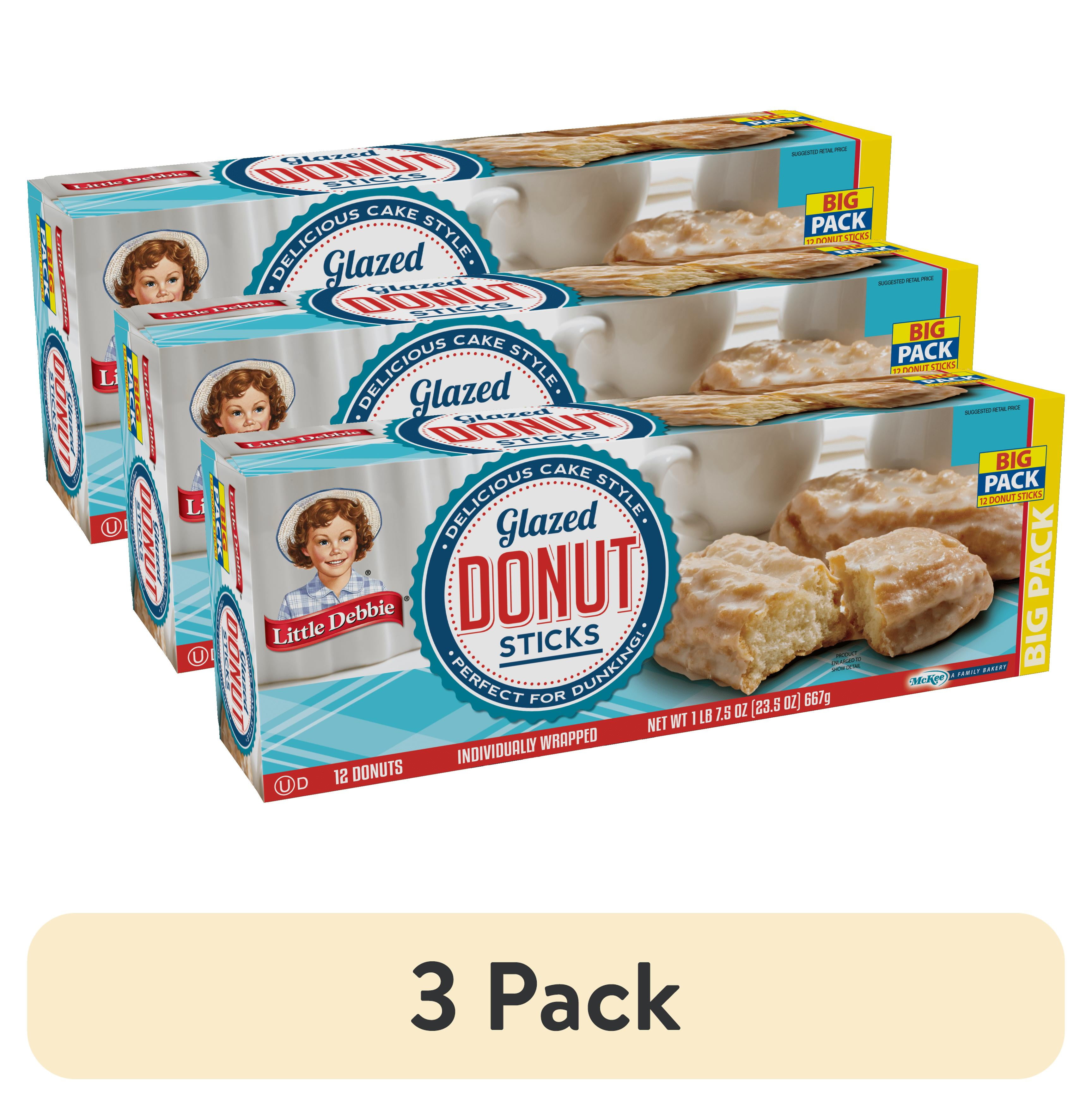 (3 pack) Little Debbie Big Pack Glazed Donut Sticks, 7.5 oz (12 count ...