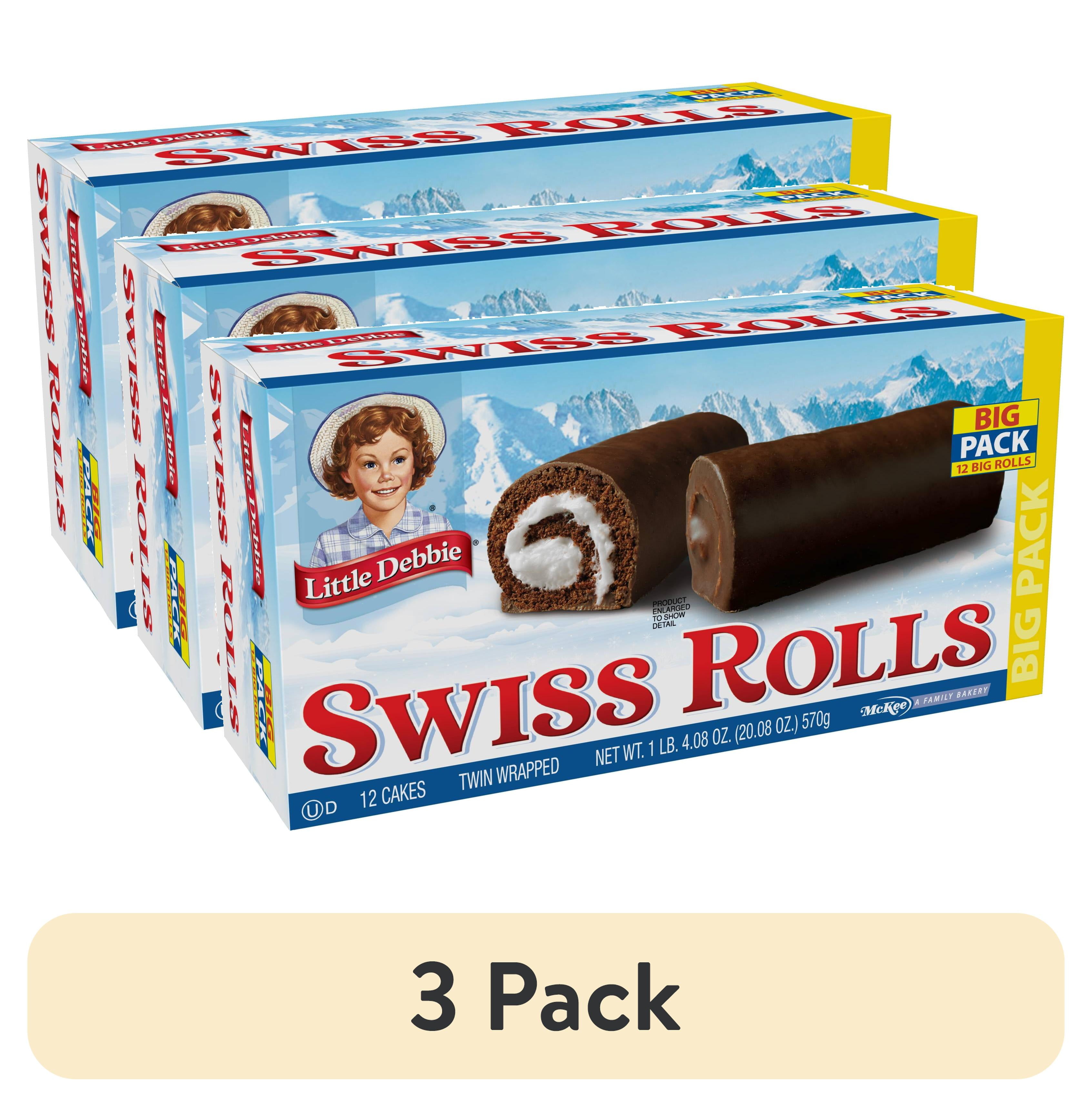 (3 pack) Little Debbie Big Pack Swiss Rolls, 20.08 oz (12 count ...