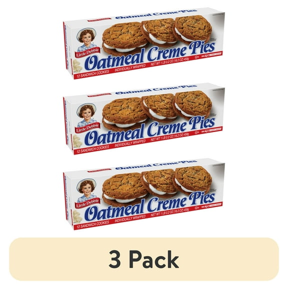Little Debbie Oatmeal Creme Pies, 48 Individually Wrapped Cookies, 1.3 ...