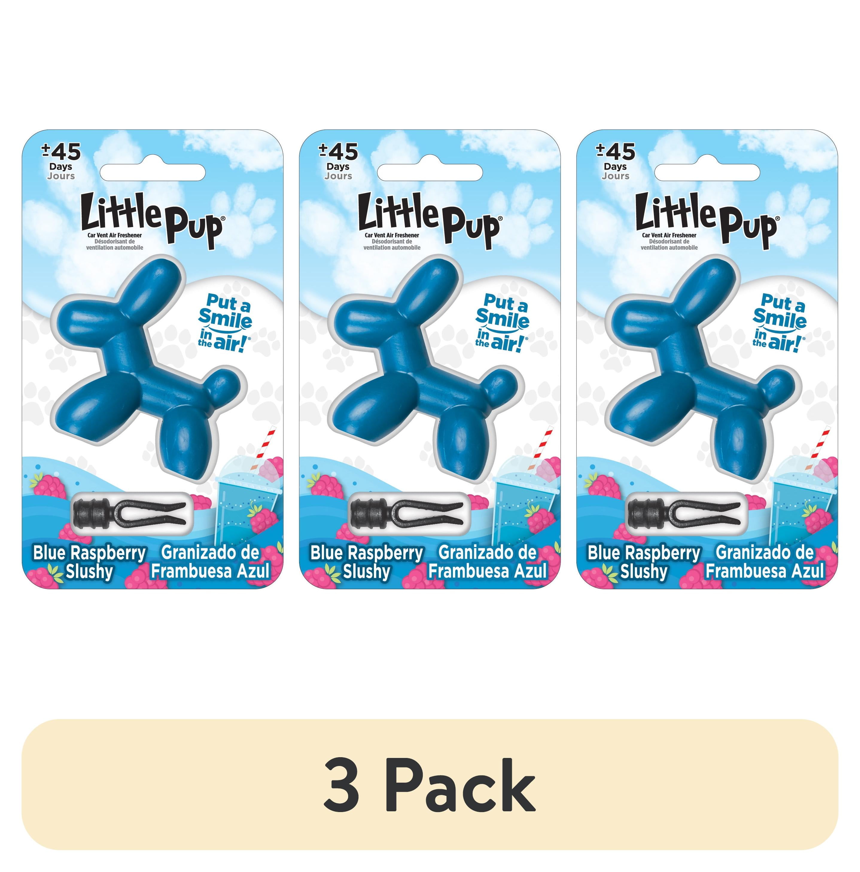(3 pack) Little Pup Blue Raspberry Slushy Car Air Fresheners Vent Clip ...