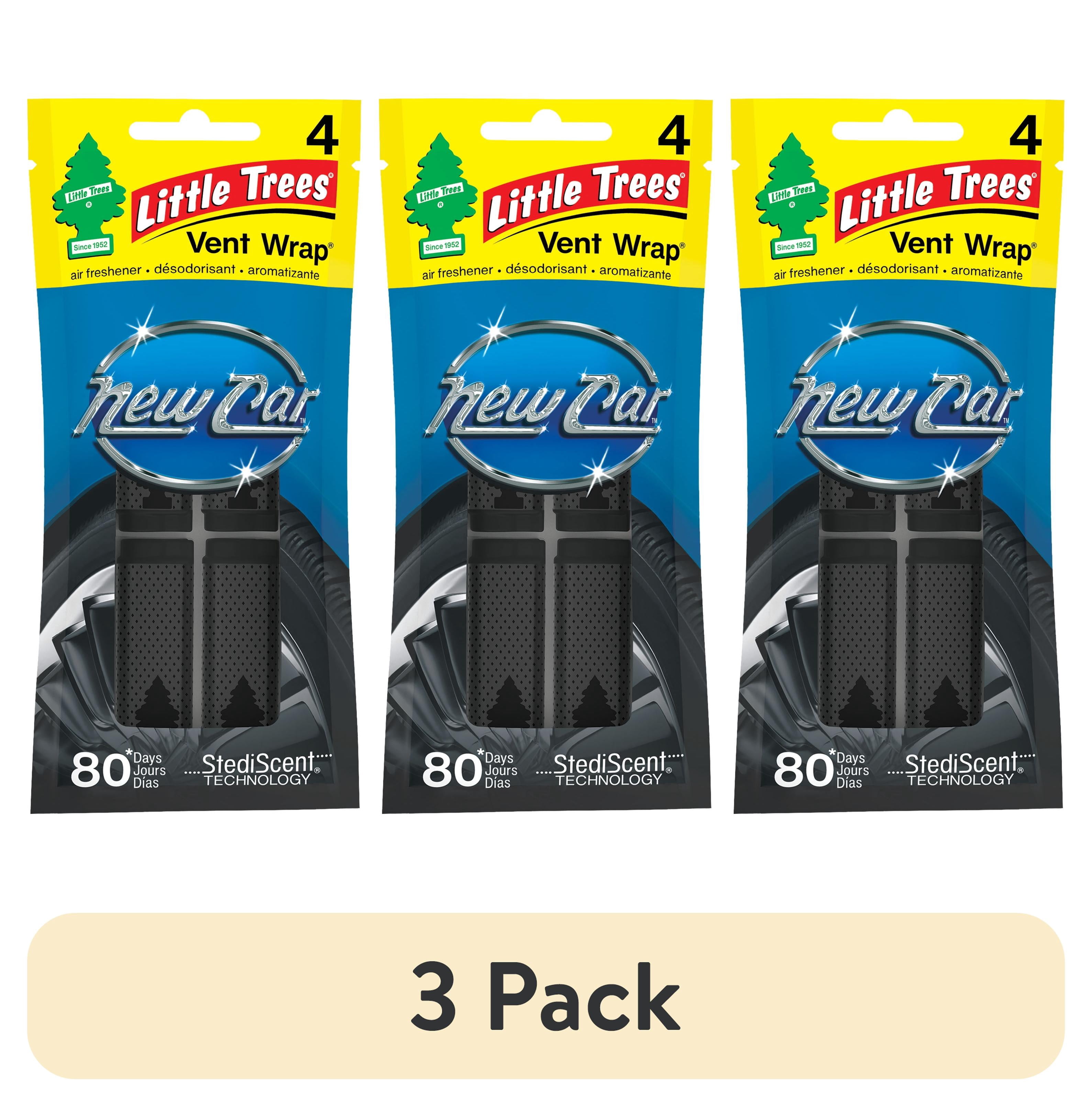(3 pack) Little Trees Air Freshener Vent Wrap New Car Scent Fragrance 4 ...