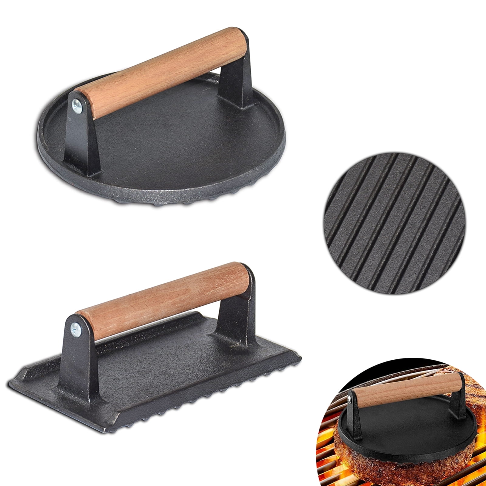 (3 pack) Lockways Smash Burger Press Patty Maker, Bacon Press, Pre ...