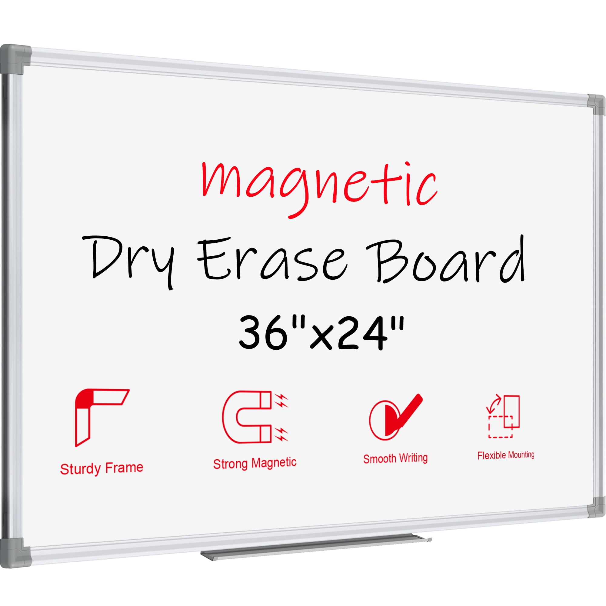 (3 pack) Lockways White Board 36" x 24" Magnetic Dry Erase Board for ...