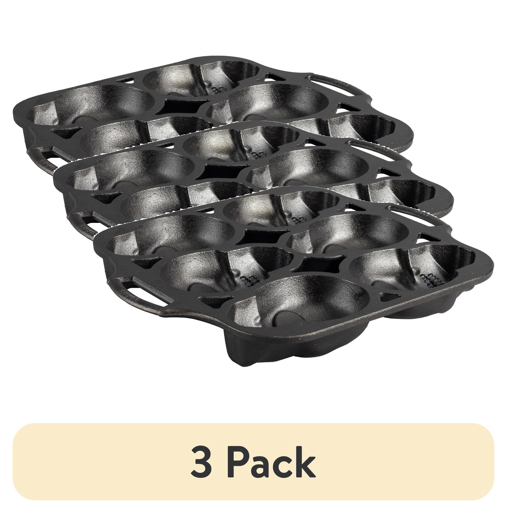 (3 pack) Lodge Cast Iron Mini Skull Cake Pan - Walmart.com