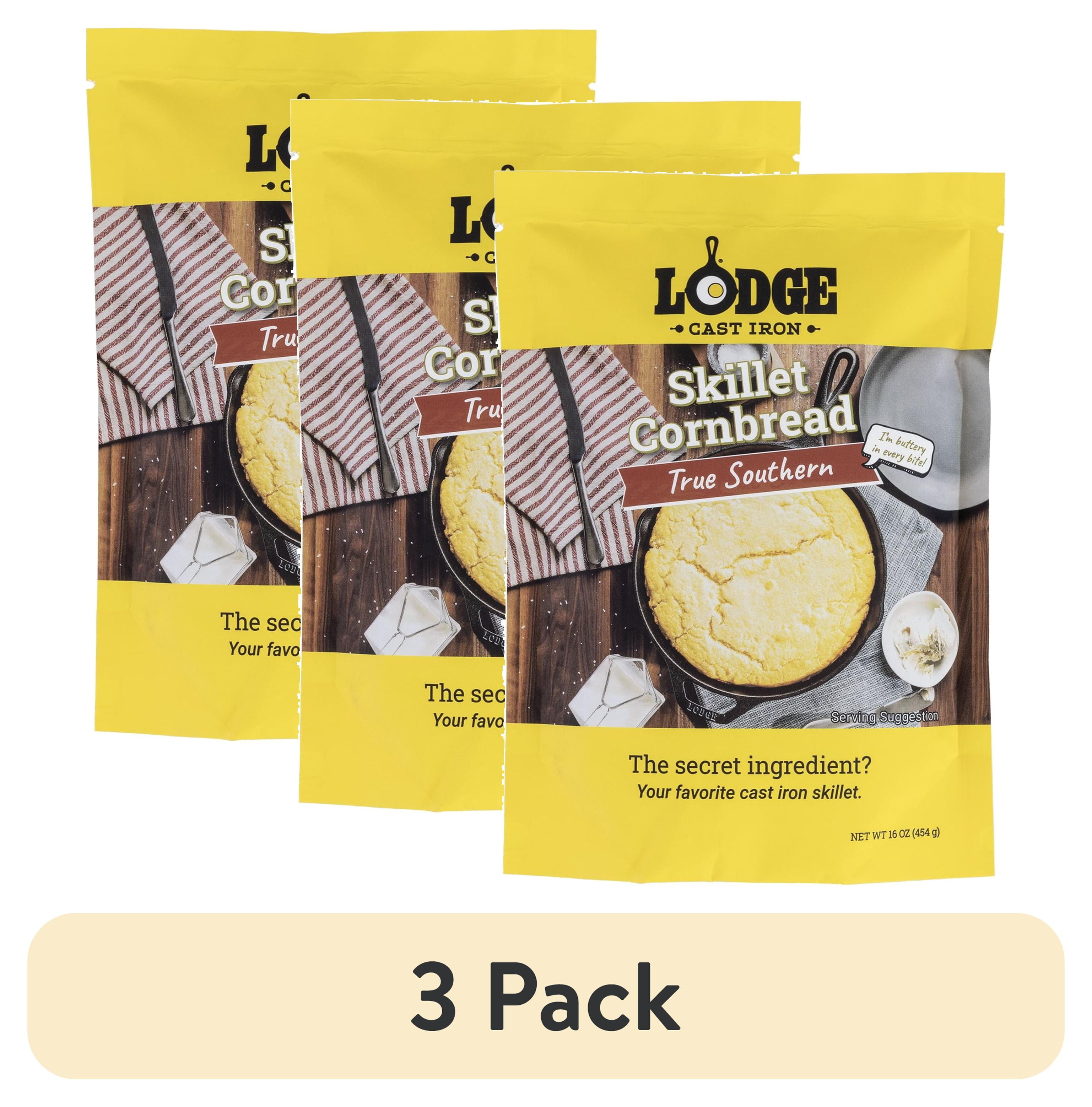 (3 pack) Lodge Cast Iron Skillet Cornbread Mix, True Southern, 1-Pack ...