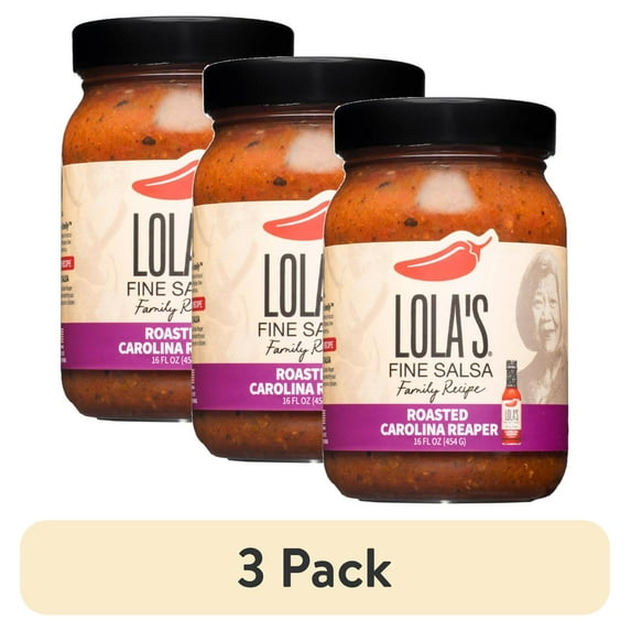 (3 pack) Lola's Fine Salsa - Sweet Roasted Reaper 16oz. - Walmart.com