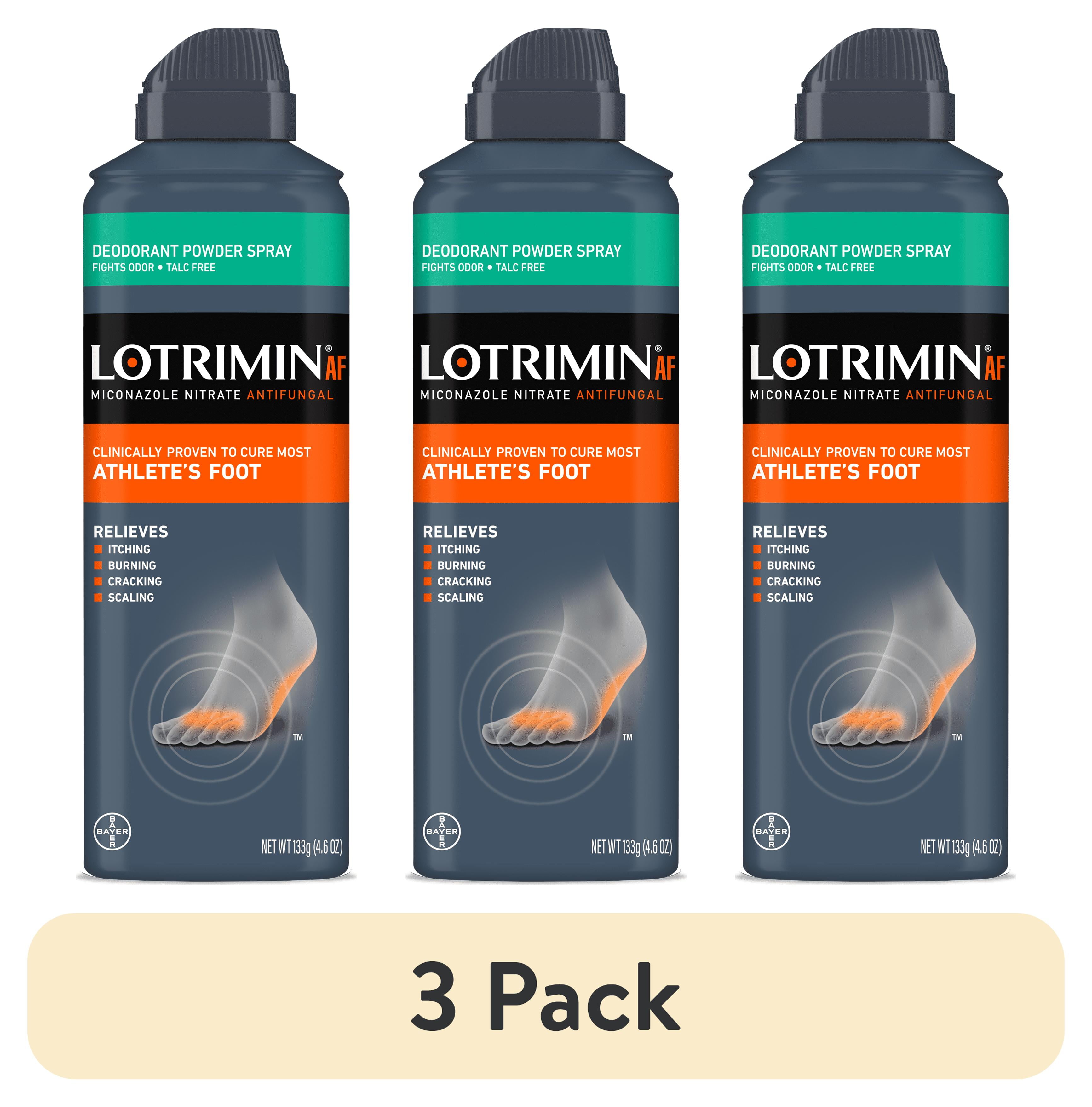 (3 pack) Lotrimin AF Athlete's Foot Deodorant Powder Spray, 4.6 Ounce ...