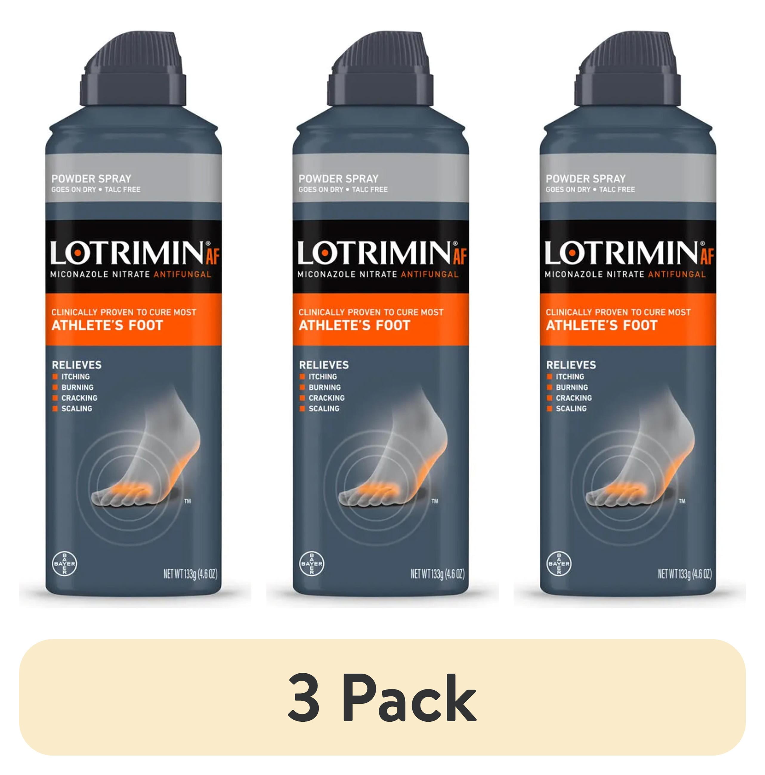 (3 pack) Lotrimin AF Athlete's Foot Powder Spray, Miconazole Nitrate 2% ...