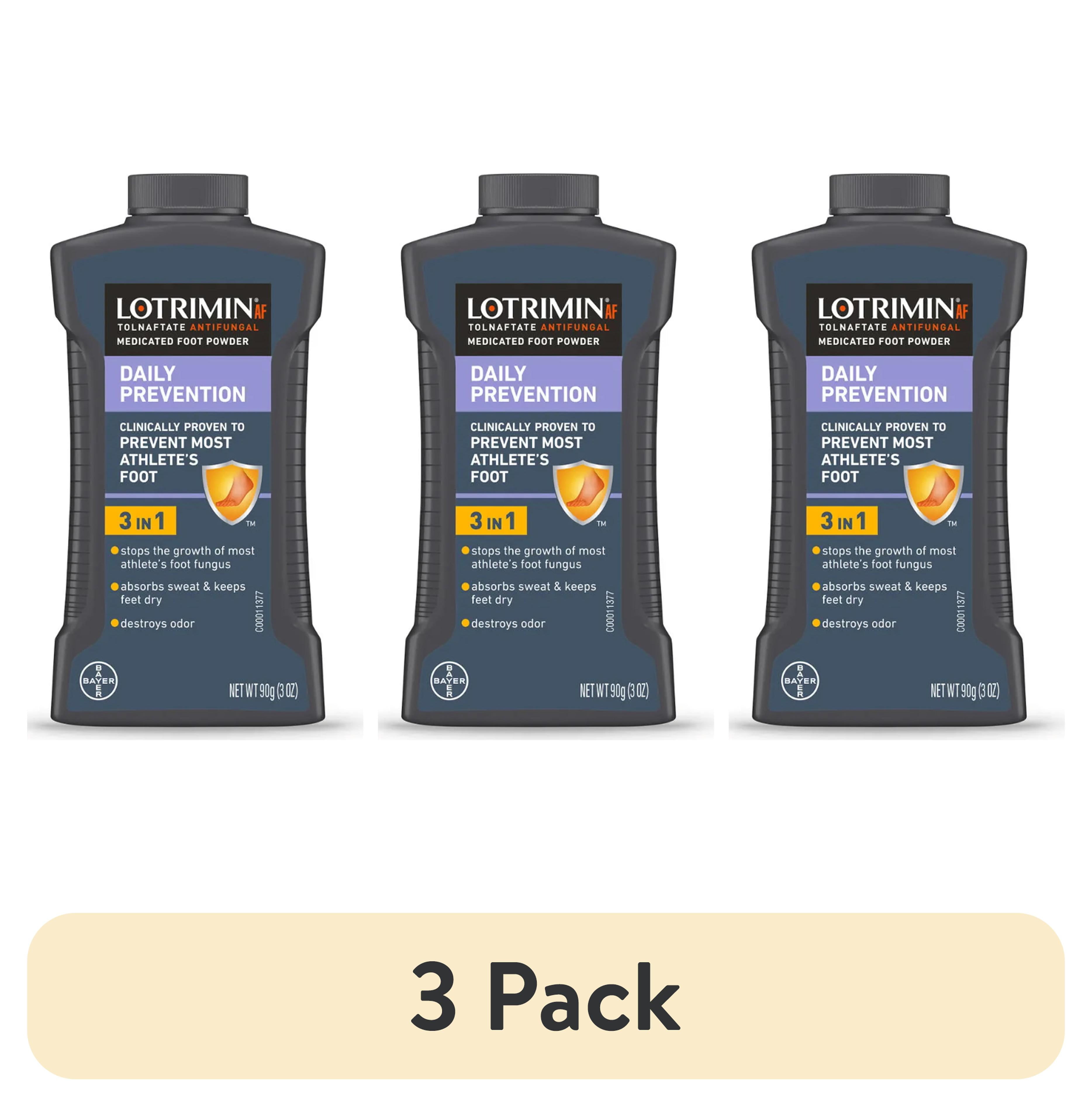 (3 pack) Lotrimin Athlete's Foot Daily Prevention Medicated Foot Powder ...