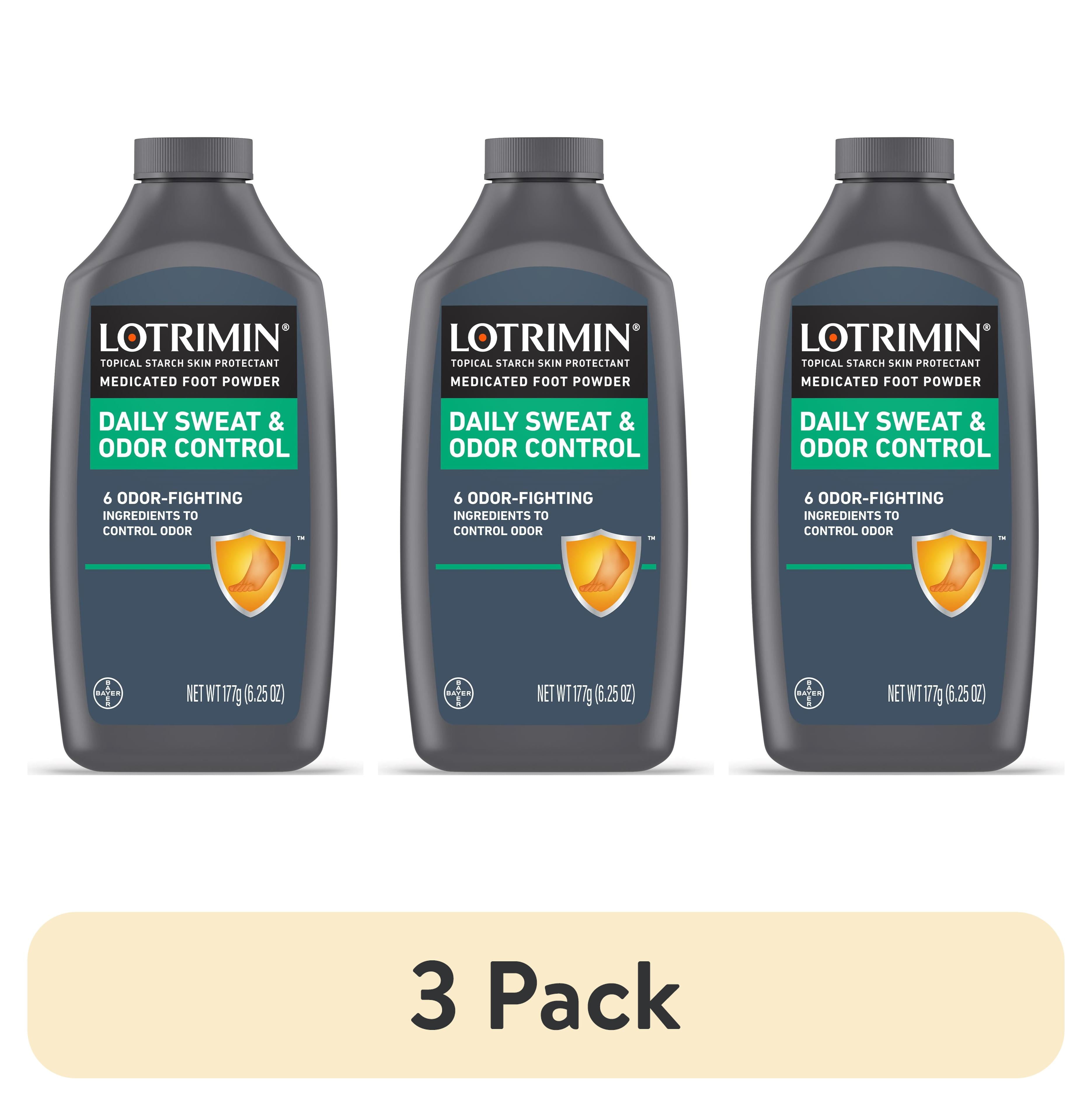 (3 pack) Lotrimin Daily Sweat and Odor Control Medicated Foot Powder, 6 ...
