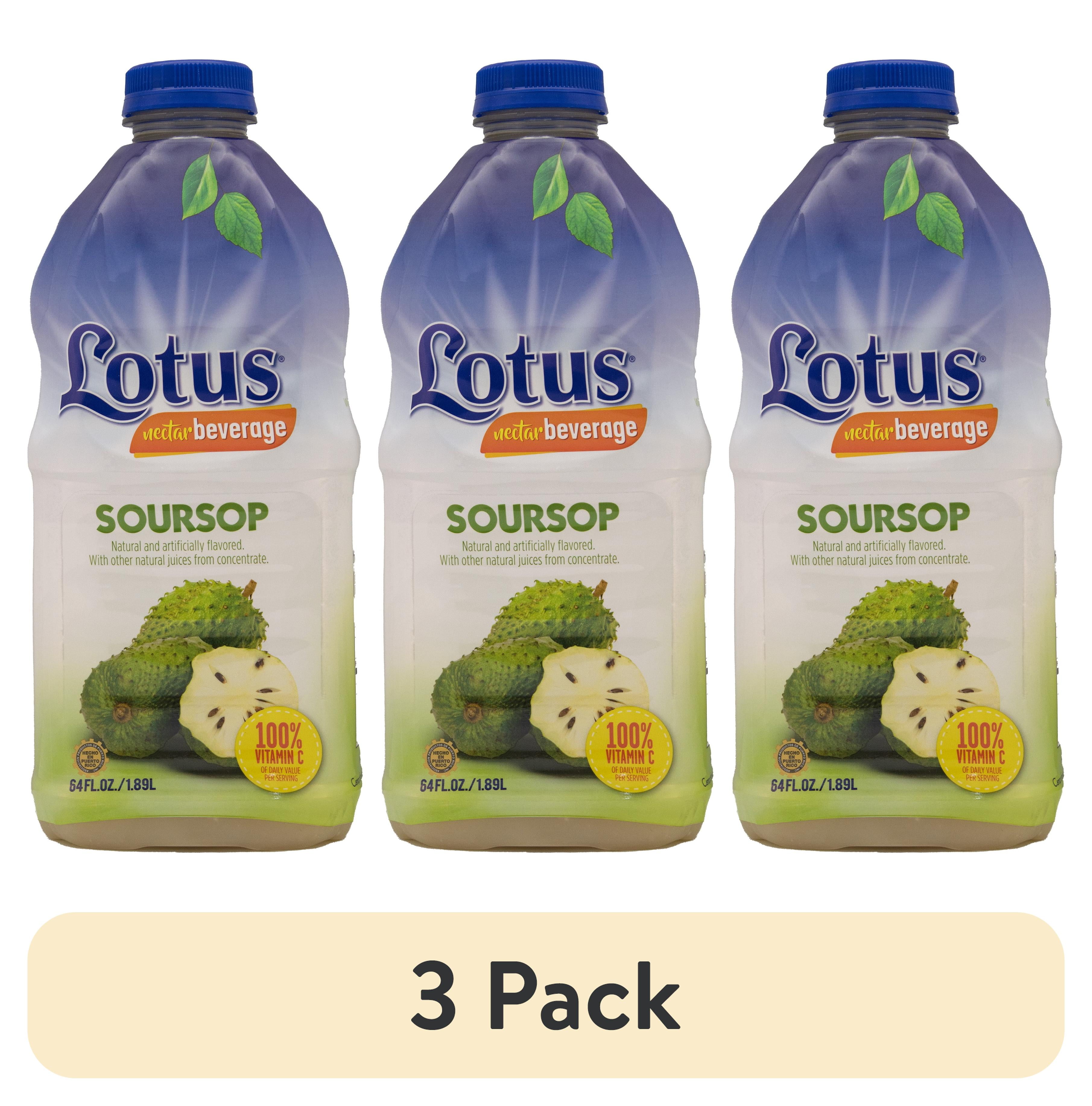 (3 pack) Lotus Soursop, Nectar Beverage, 100% Vitamin C, Plastic Bottle ...