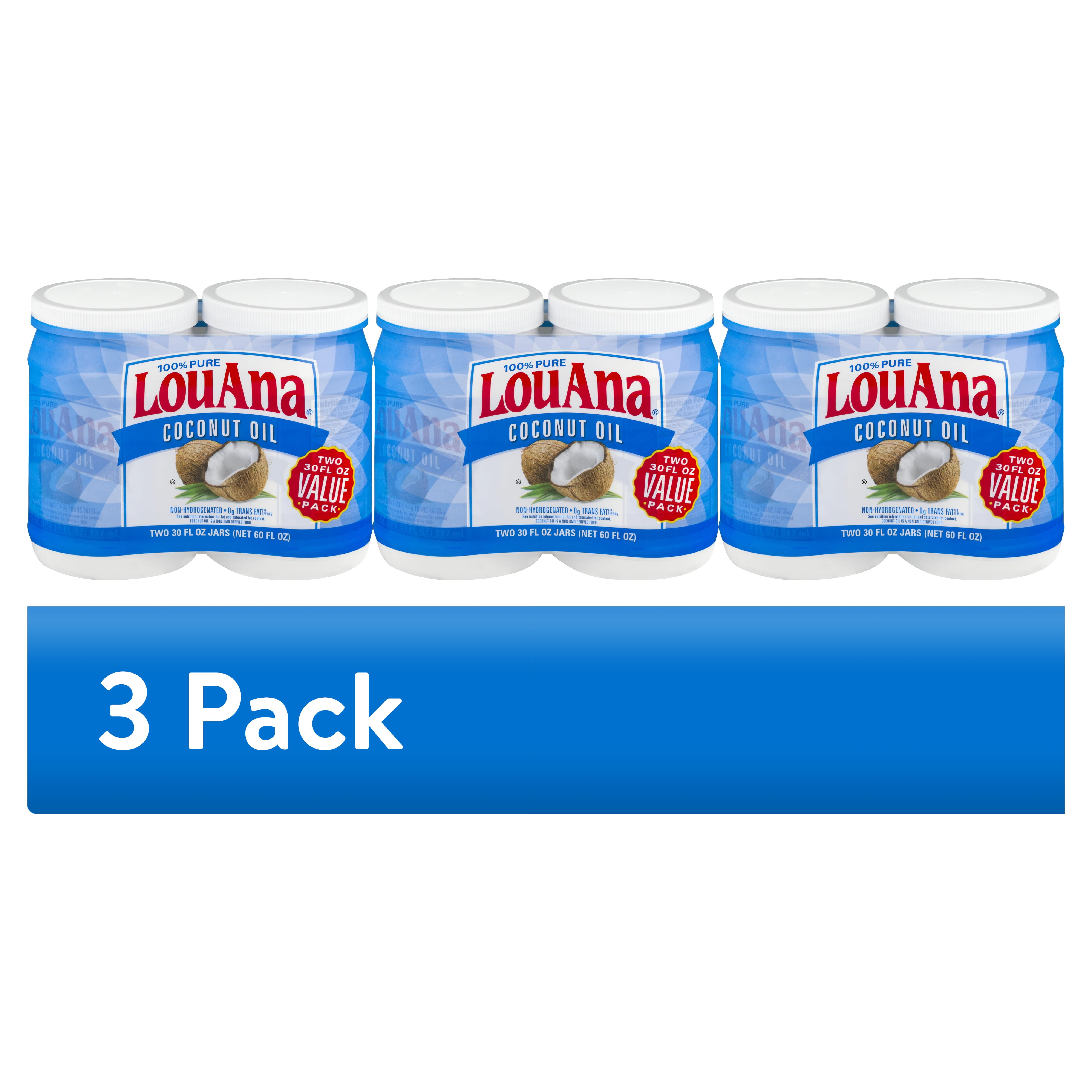 (3 pack) LouAna 100% Pure Coconut Oil 30 fl oz (2 pack) - Walmart.com