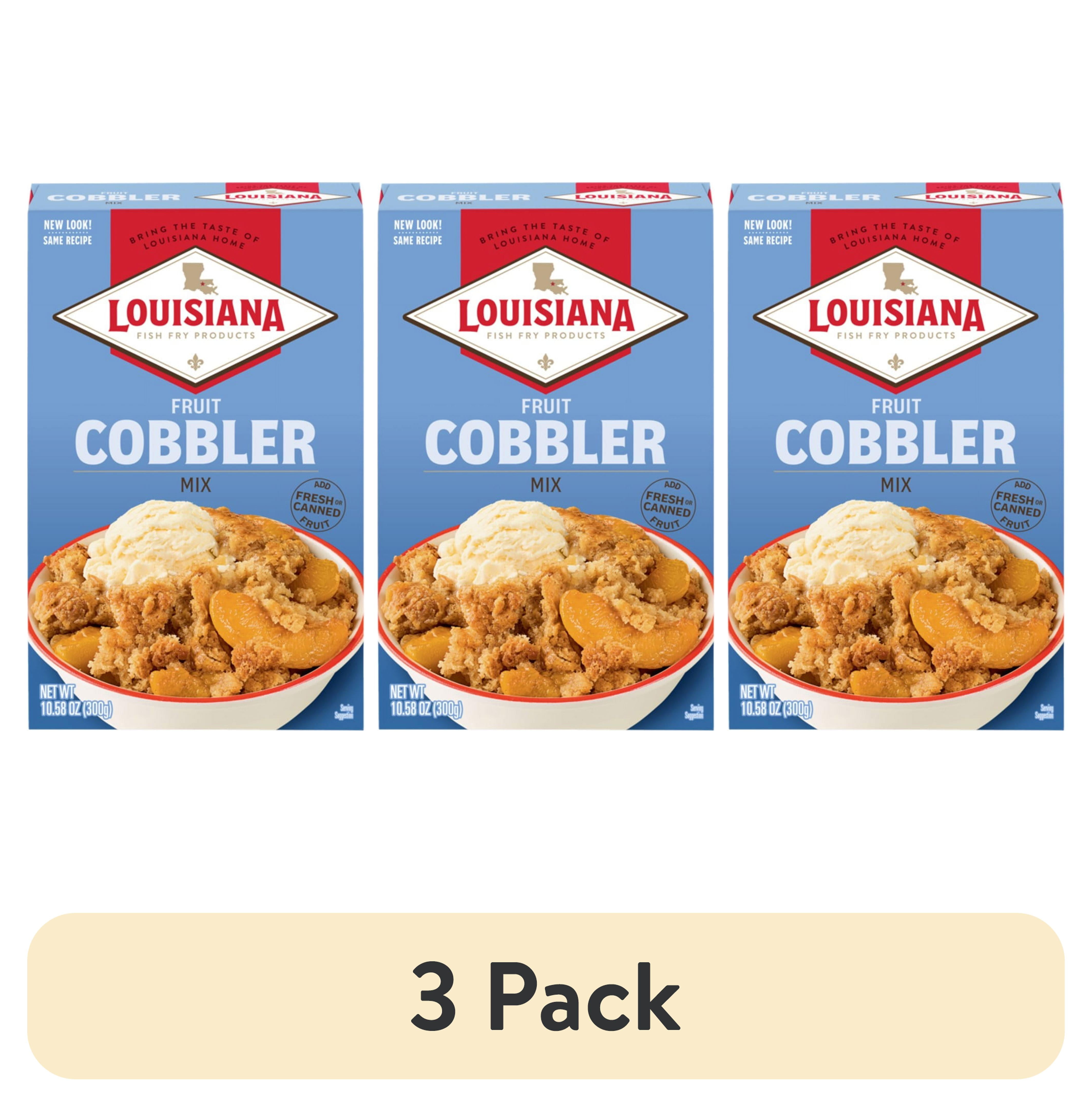 (3 pack) Louisiana Fish Fry Fruit Cobbler Mix 10.58oz Mix - Walmart.com