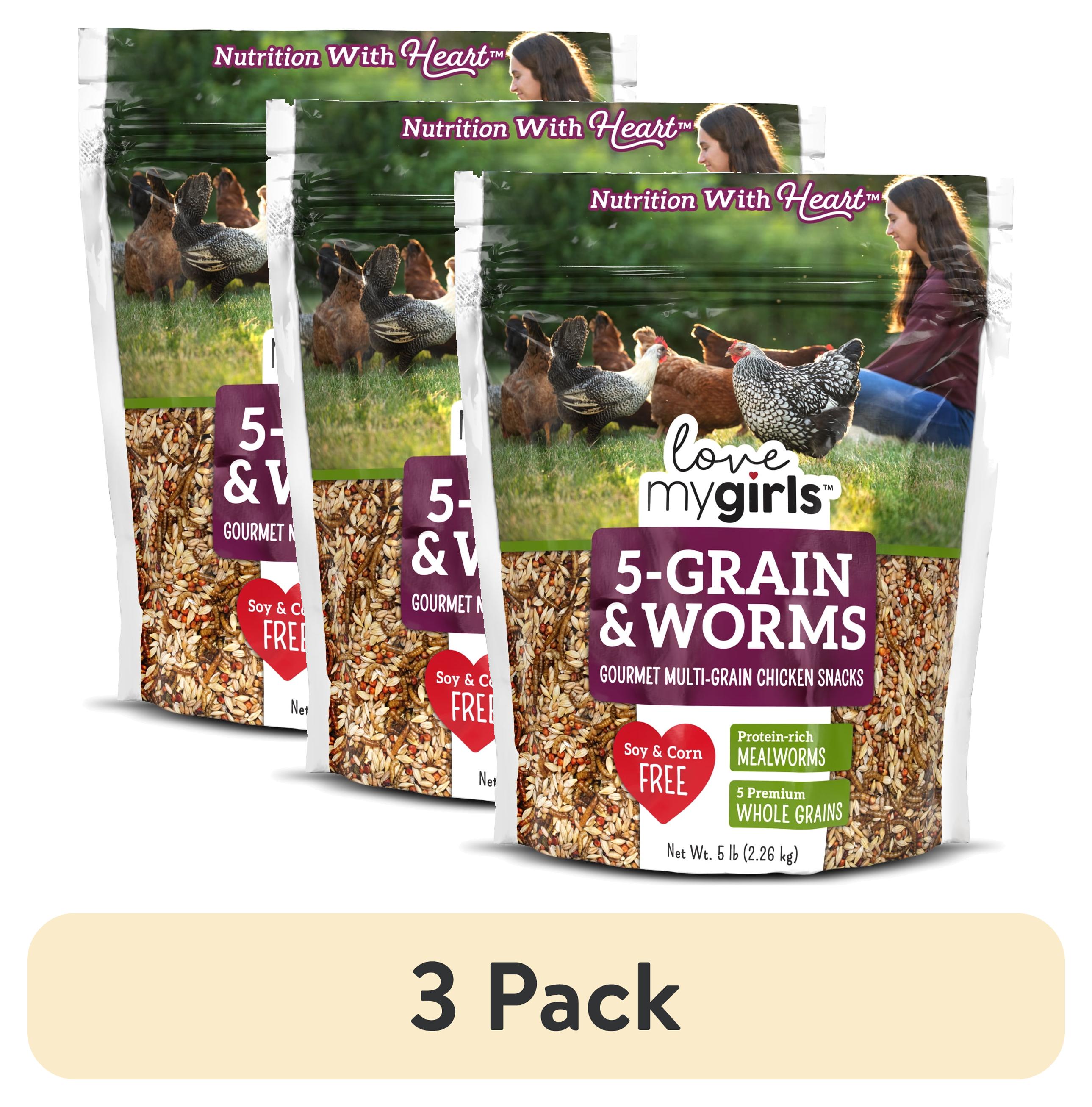 (3 pack) Love My Girls 5-Grain & Worms Gourmet Chicken Treats, 5 lb. Bag, 1-Pack - Walmart.com