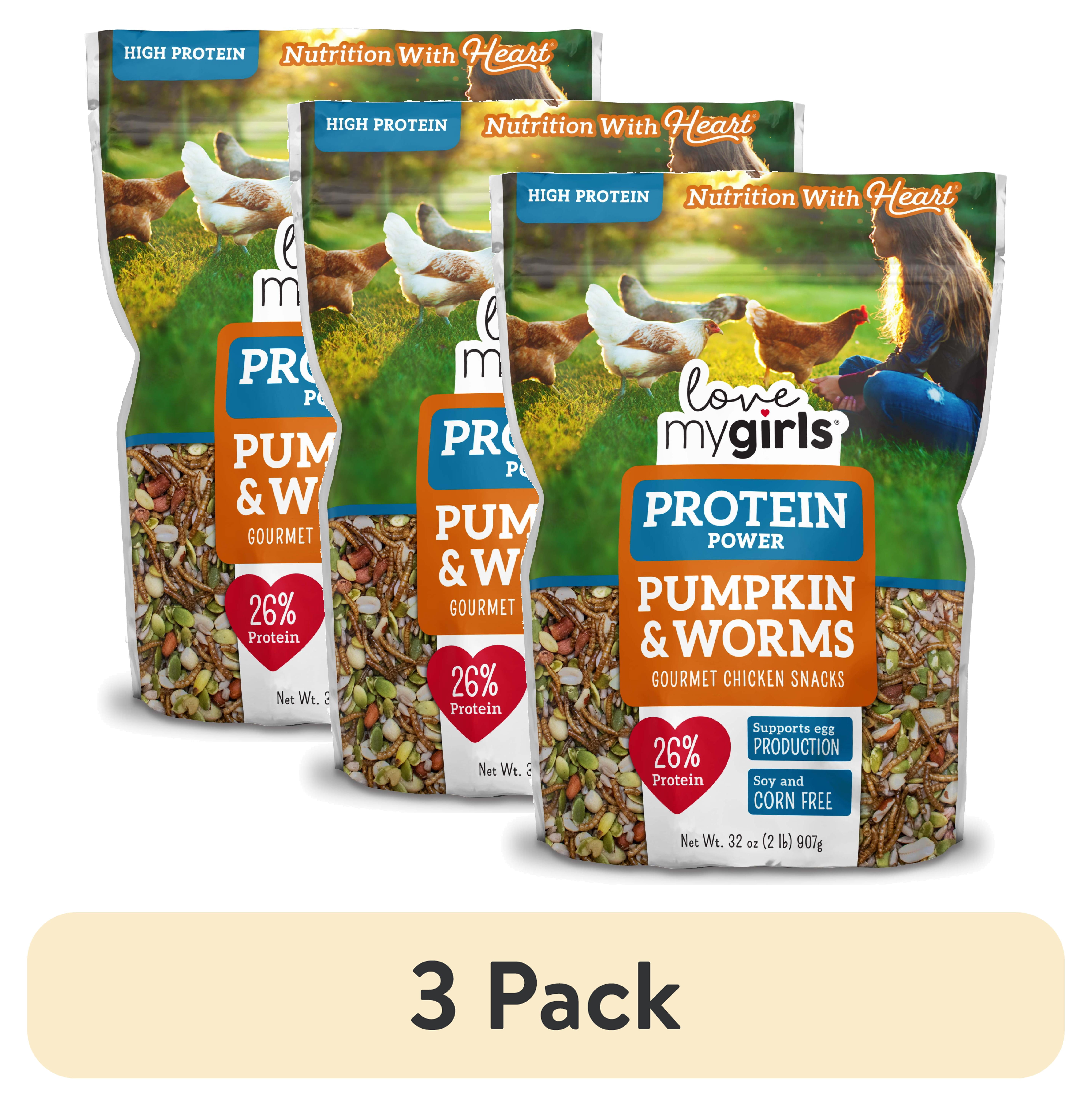 (3 pack) Love My Girls Pumpkin & Worms Gourmet Multi-Grain Chicken ...