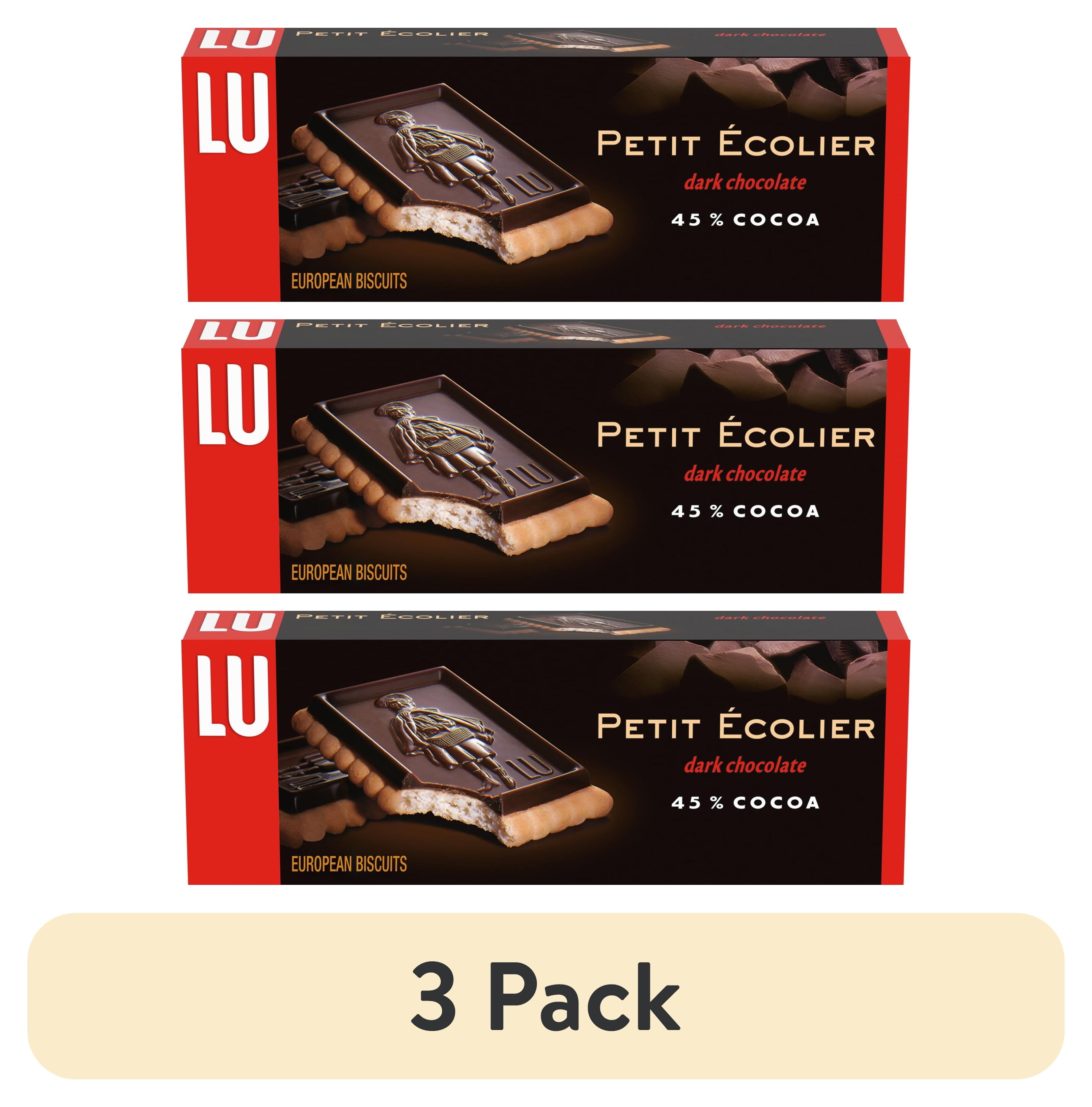 (3 pack) Lu Petit Ecolier European Dark Chocolate Biscuit Cookies, 45% ...