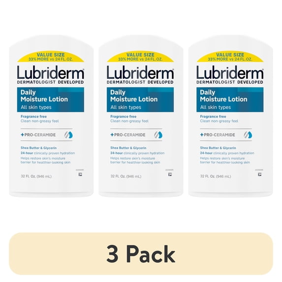 (3 pack) Lubriderm Daily Moisture Body Lotion + Pro-Ceramide, Value ...