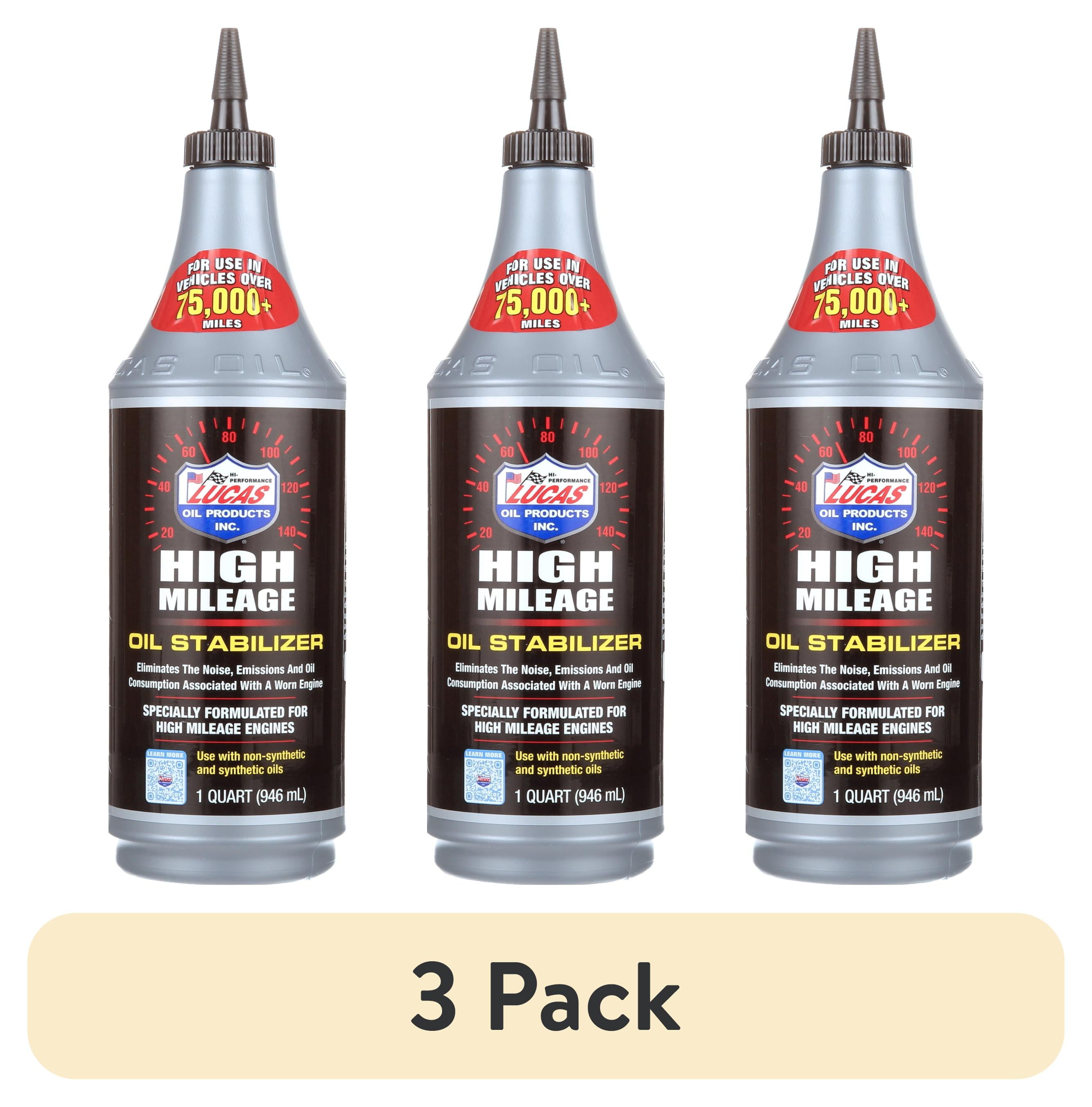 Lucas Oil High Mileage Oil Stabilizer 3 Pack 1 qt Engine Transmission ...