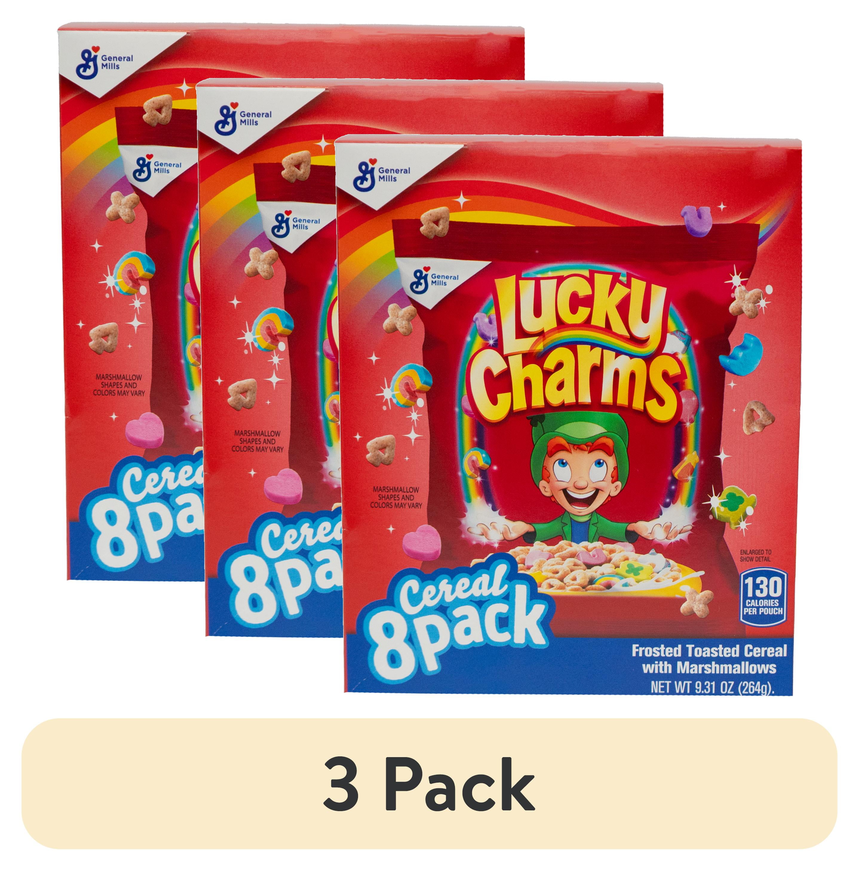 (3 pack) Lucky Charms Cereal, 7.34 oz, 8 Count, Whole Grain, Crunchy ...
