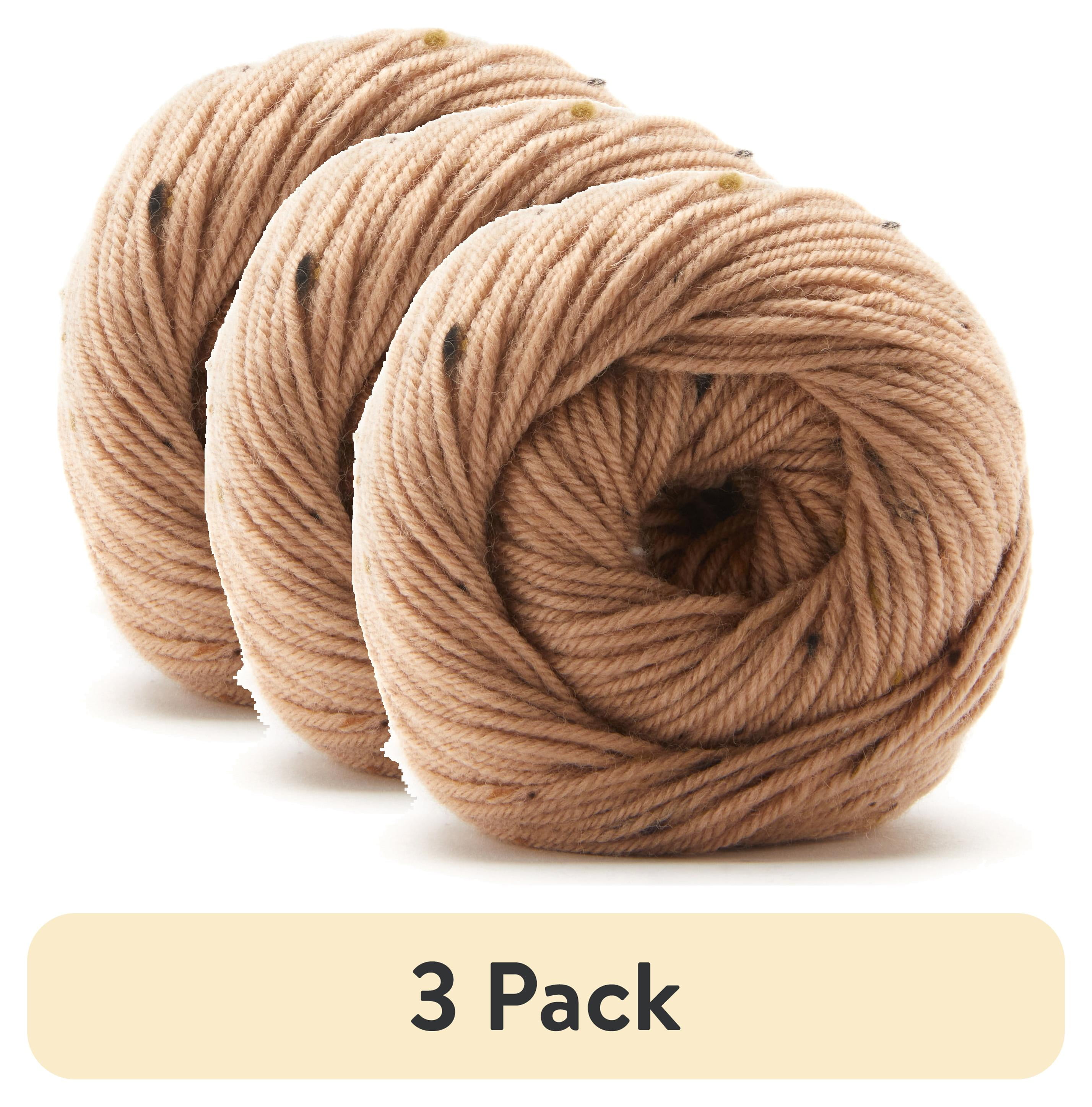 (3 pack) Luxe Merino Tweed Yarn by Loops & Threads - Yarn for Knitting ...