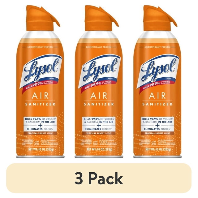 (3 pack) Lysol Air Sanitizer Spray for Air Sanitization and Odor ...