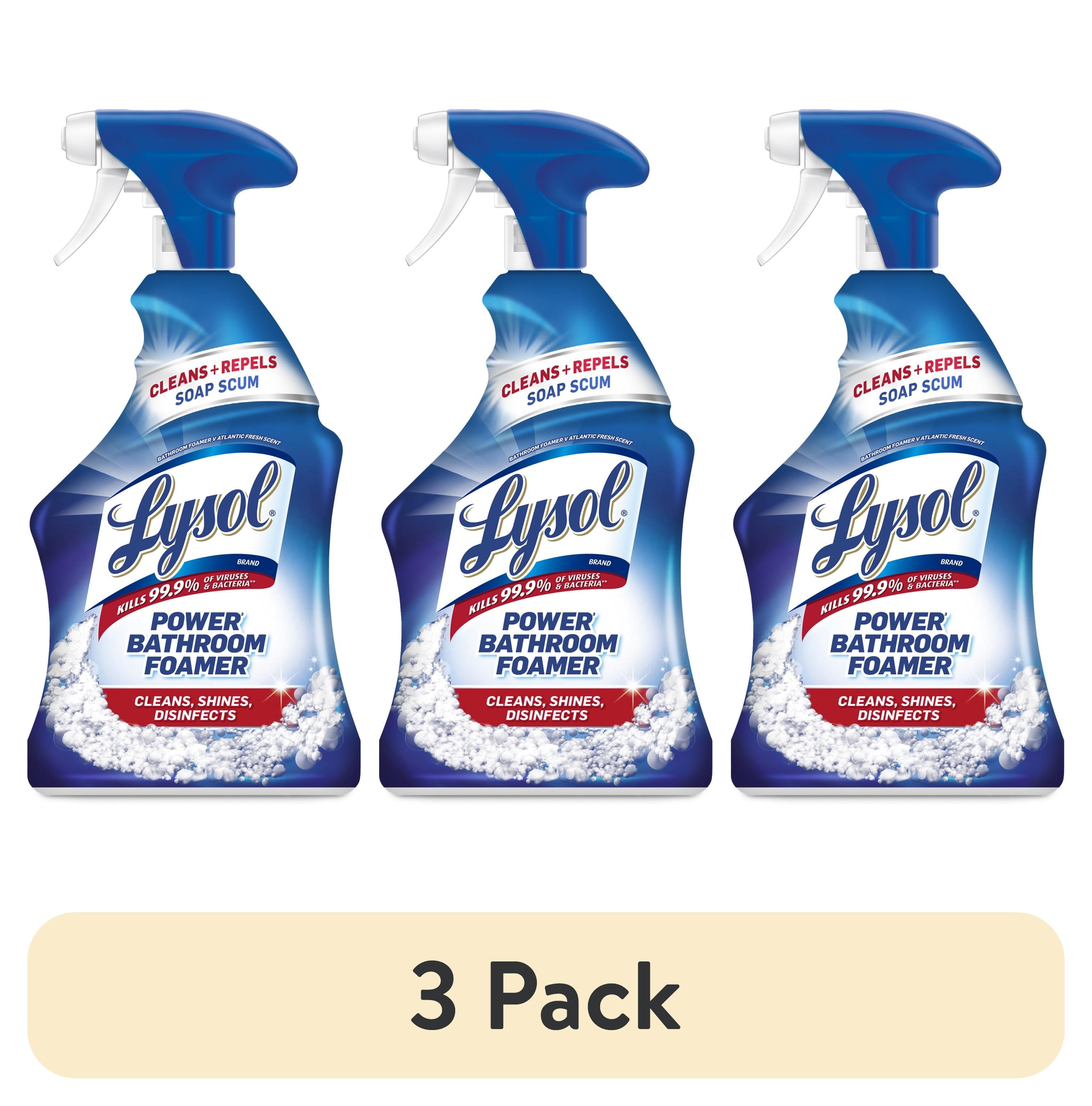 (3 pack) Lysol Power Foaming Cleaning Spray for Bathrooms, Foam Cleaner ...