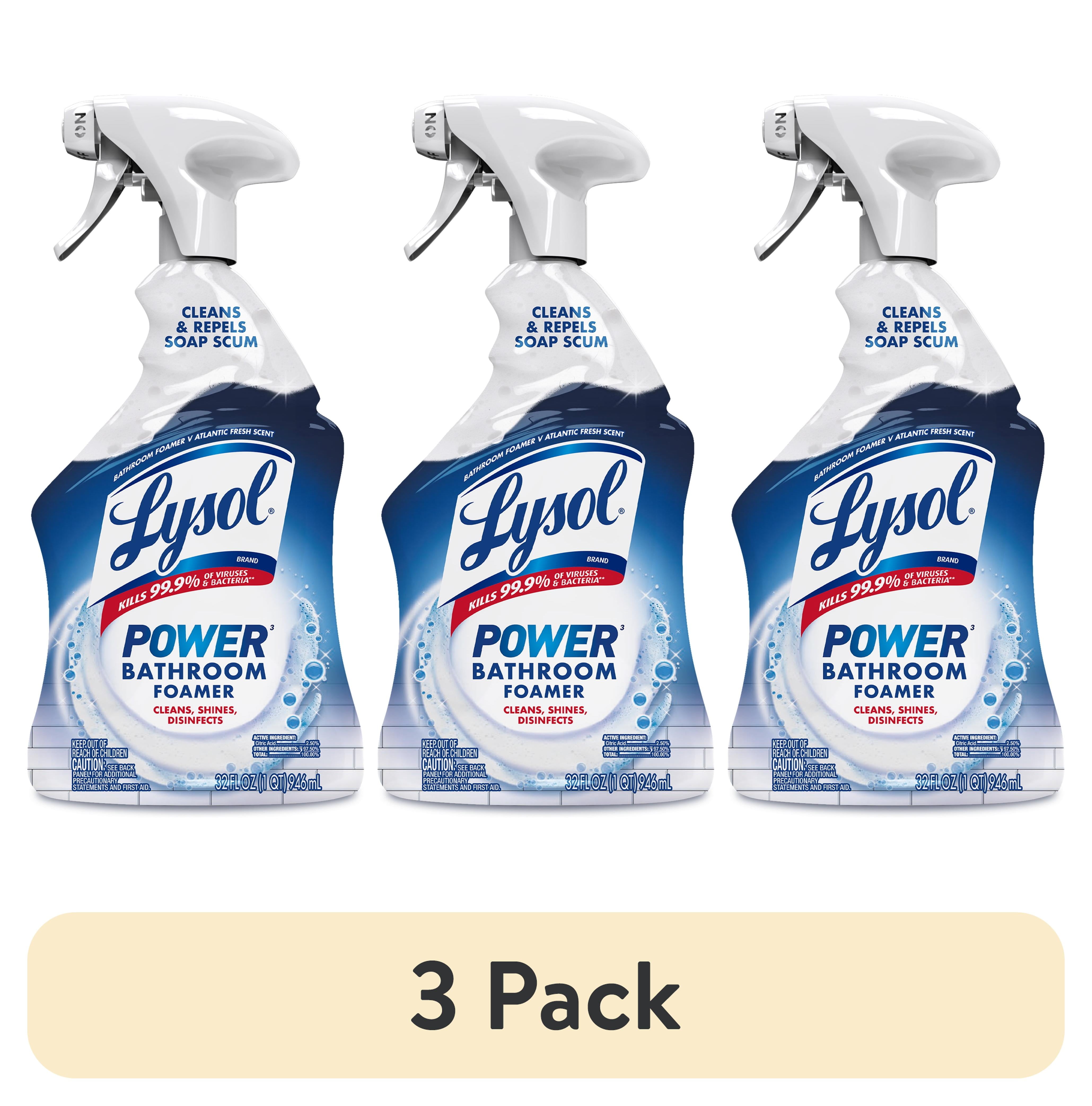 (3 pack) Lysol Power Foaming Cleaning Spray for Bathrooms, Foam Cleaner ...
